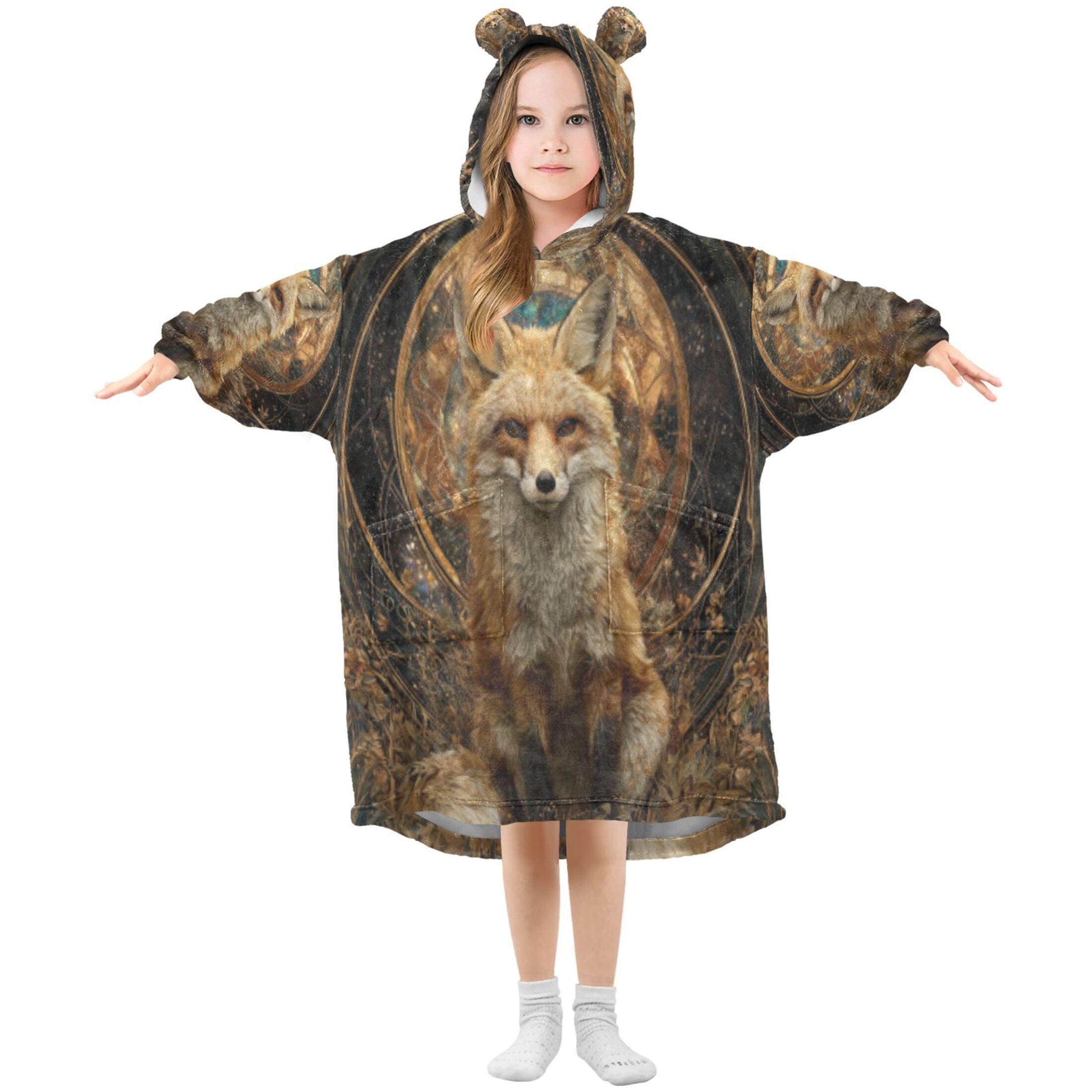 BZSMCE Wearable Blanket Hoodie Fashion Arcane Fox Medallion Home Wear ...