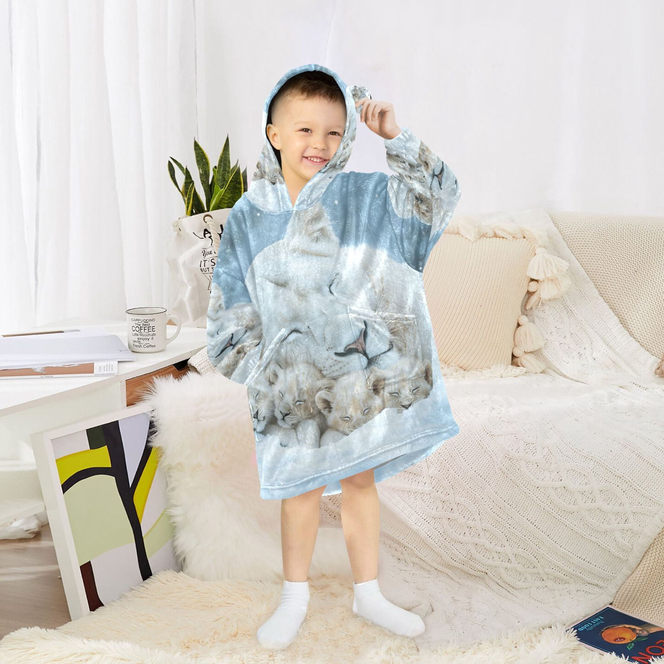 BZSMCE Wearable Blanket Hoodie Fashion Cozy Snowy Familycozy Snowy ...