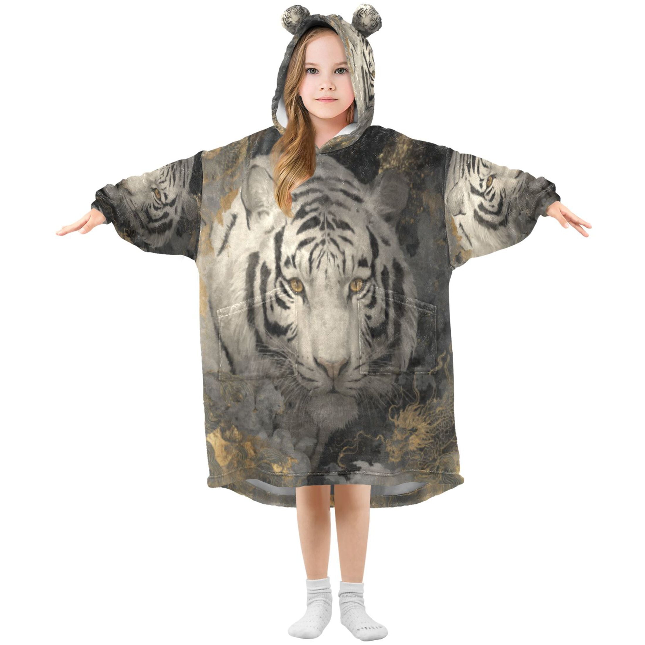 BZSMCE Wearable Blanket Hoodie Fashion Gold-laced Guardian Home Wear ...