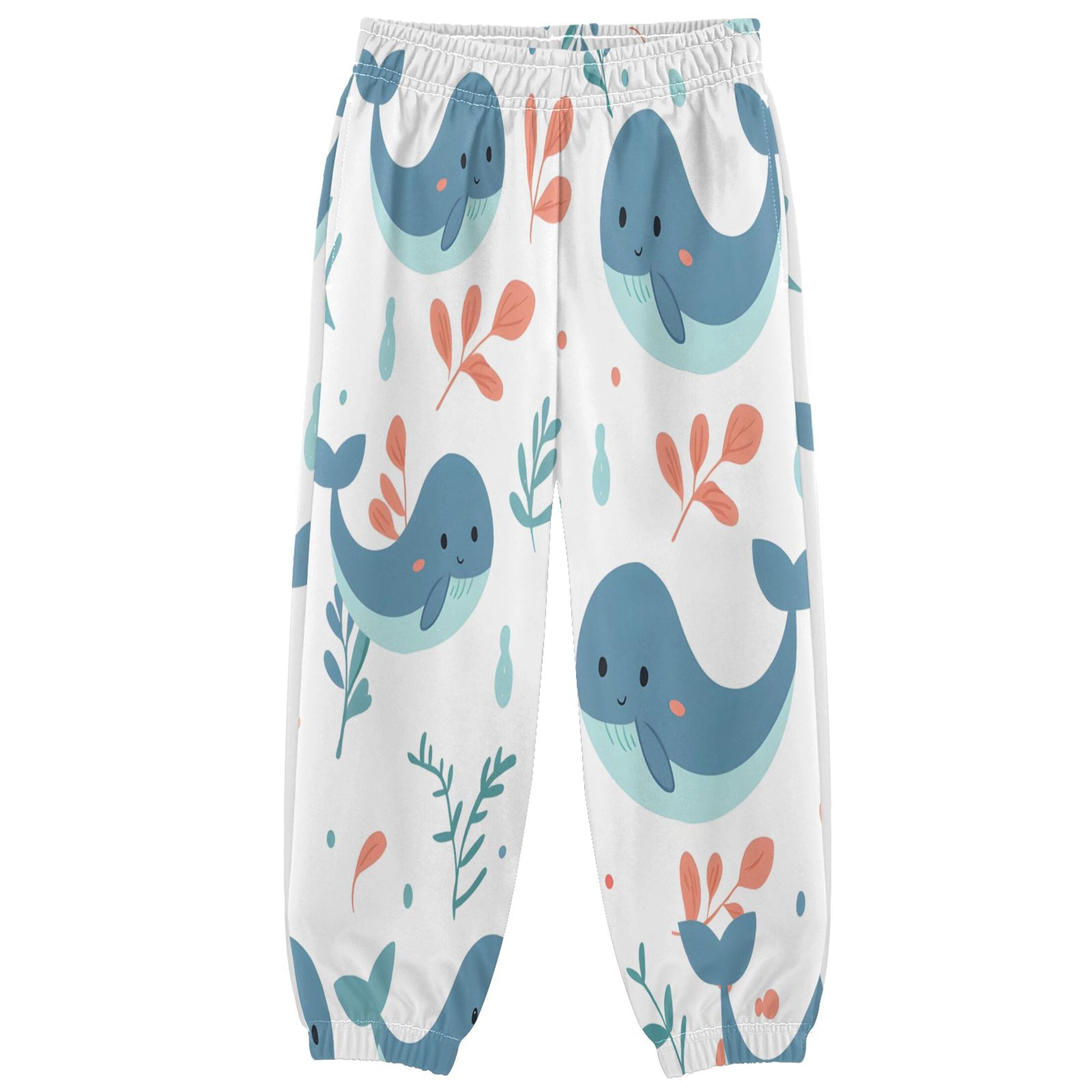 BZSMCE Whale Pattern Print Elastic Waist Jogger Pants Lightweight Wind ...