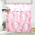 BZSMCE White Axolotl Pattern Pattern Bathroom Shower Curtain Set with ...
