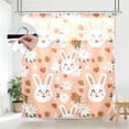BZSMCE White Bunny Daisy Pattern Pattern Bathroom Shower Curtain Set ...