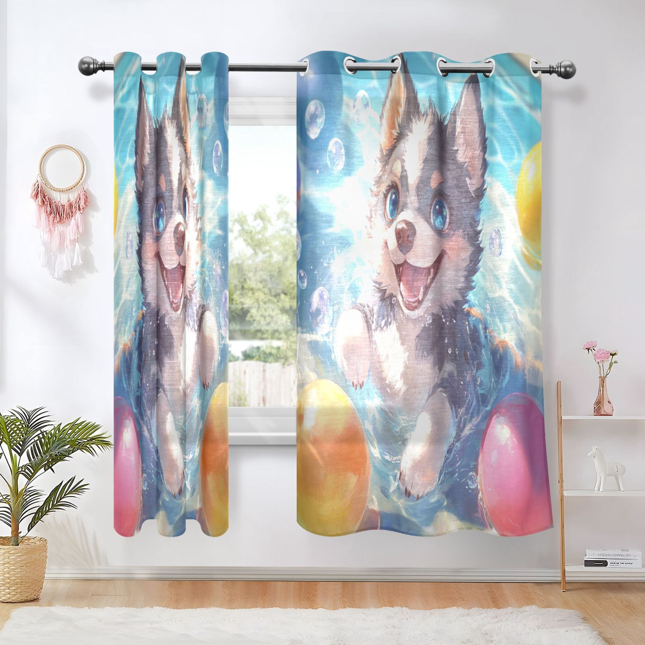 BZSMCE Window Curtain Panels Fashion Pool Party Playtime Printed ...