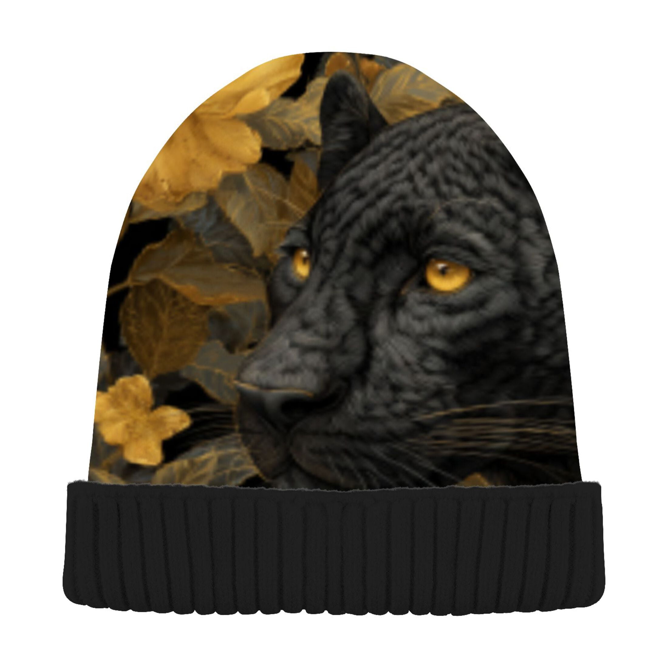 BZSMCE Winter Beanie Hats Warm Cozy Cap Amber Eyes in A Flora Forest ...