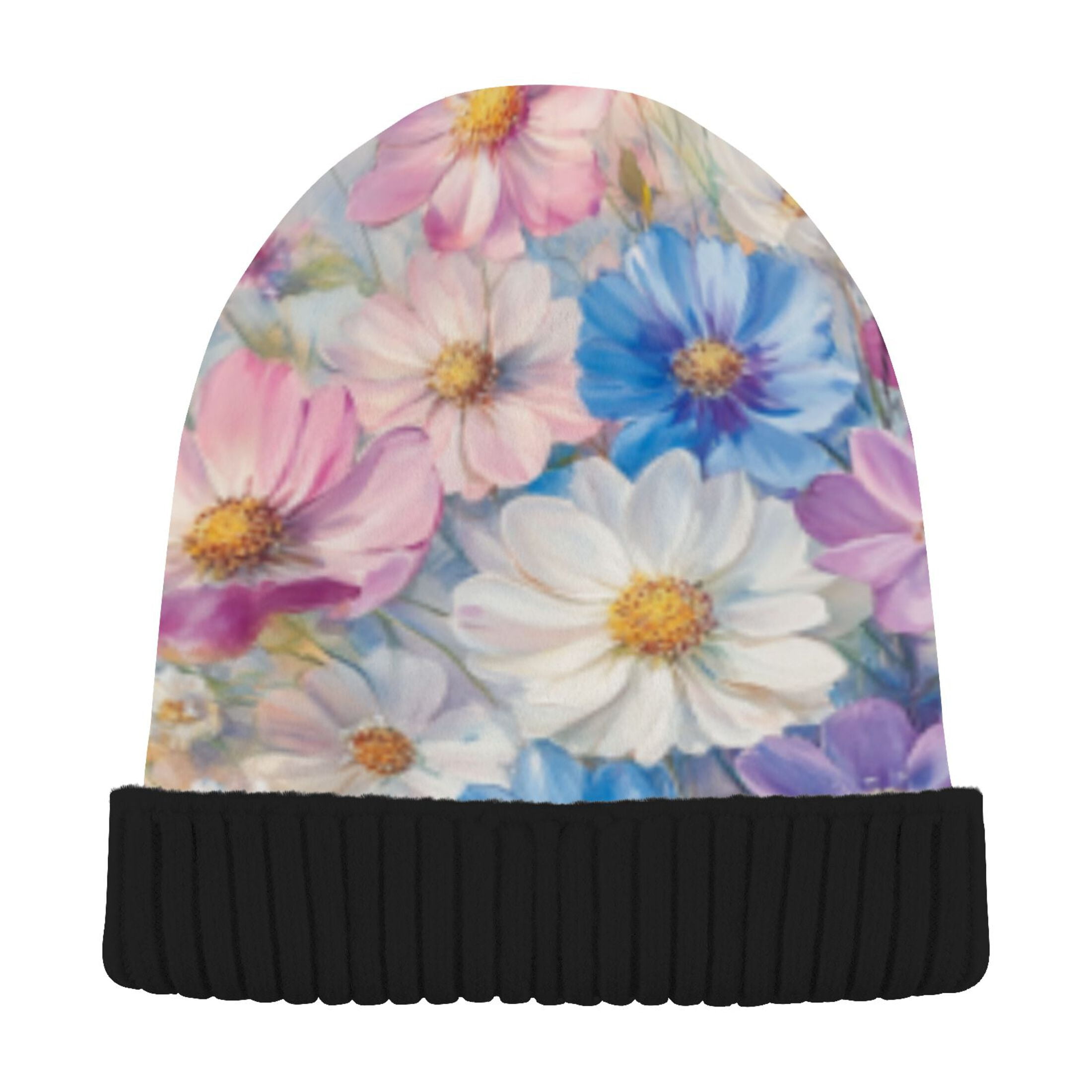 BZSMCE Winter Beanie Hats Warm Cozy Cap Blossom Symphony Pattern ...