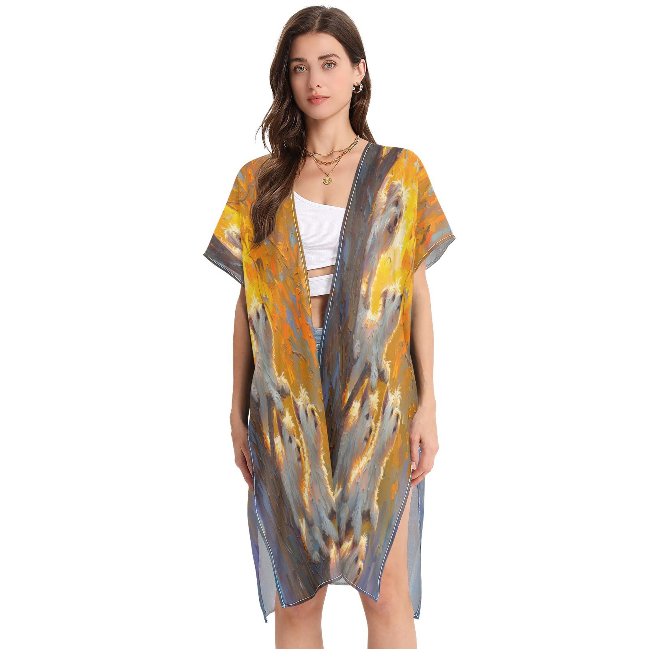 BZSMCE Women Creatively Westies in The Fall Foliage Print Beach Cover ...