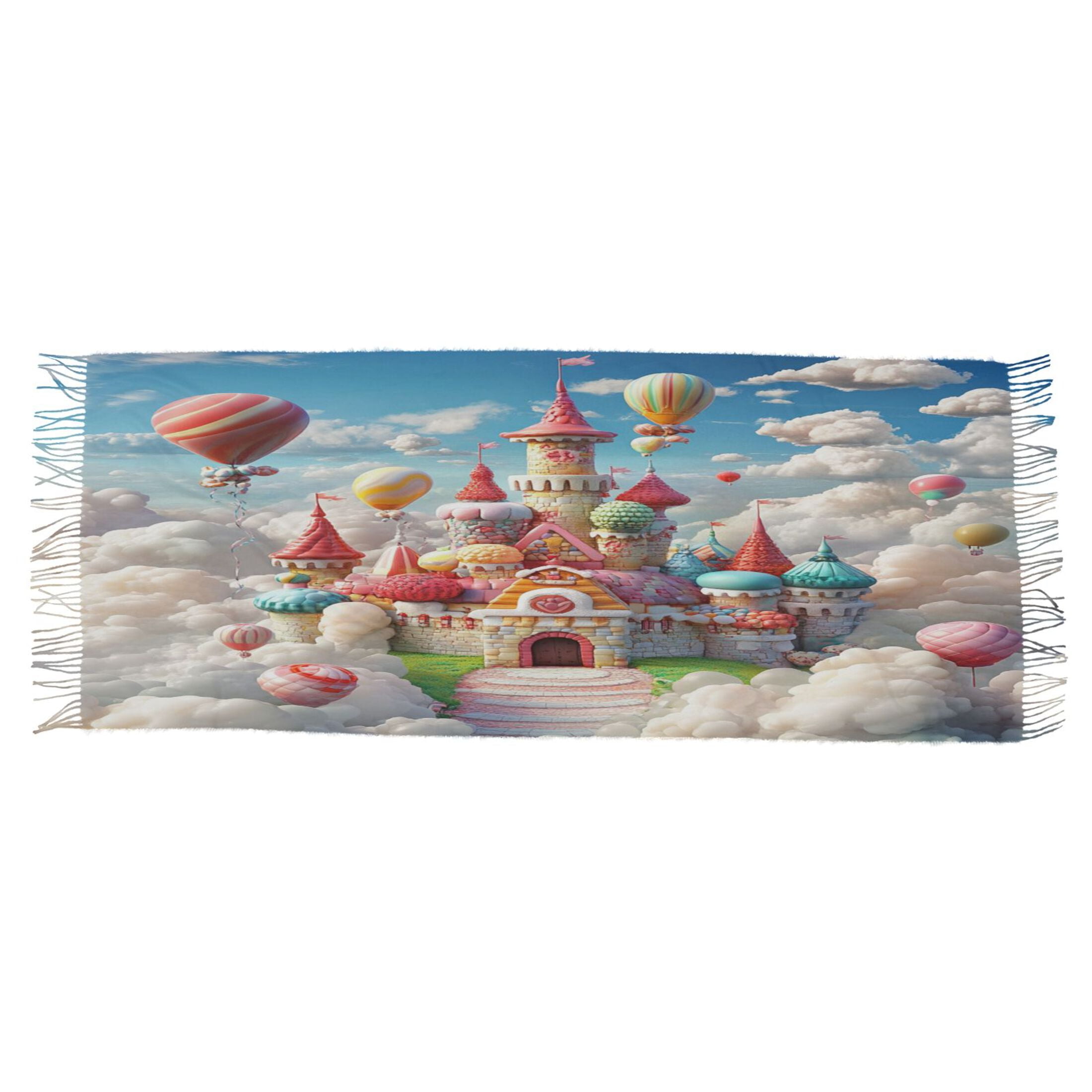 BZSMCE Women Scarf Candy Castle Simple Pattern Soft Warm Long Large ...