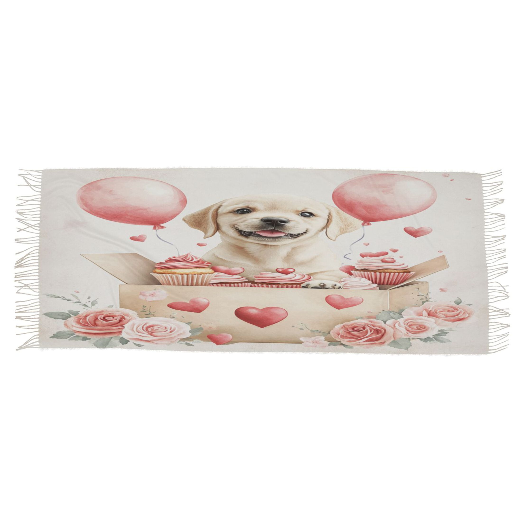 BZSMCE Women Scarf Cute Happy Labrador Simple Pattern Soft Warm Long ...