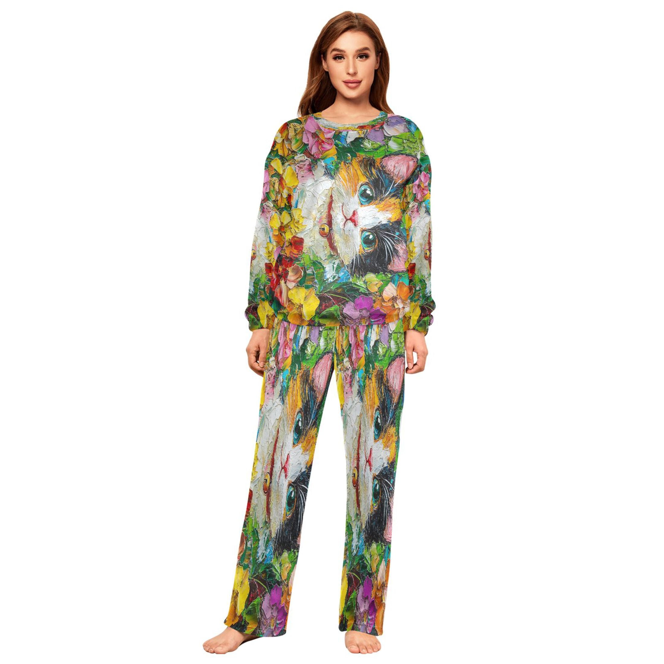 BZSMCE Women Slim Pajamas Loose Style Female Fashion Blossom Bliss ...