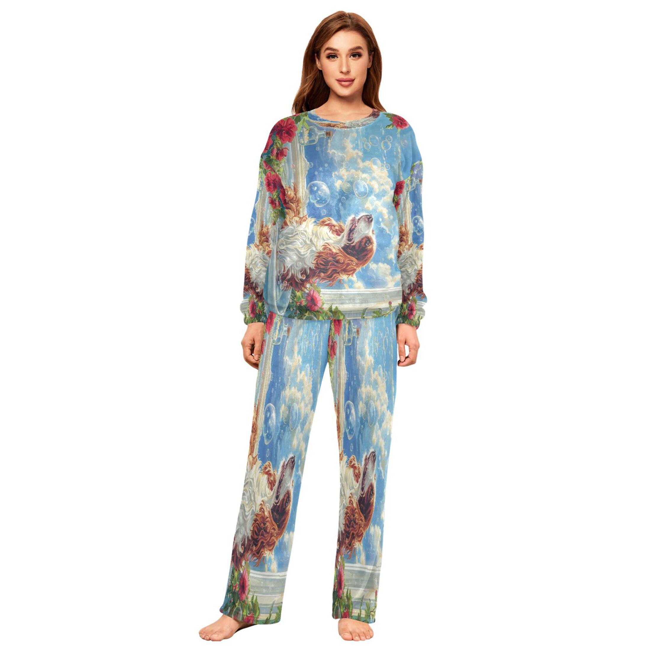 BZSMCE Women Slim Pajamas Loose Style Female Fashion Soaking in ...
