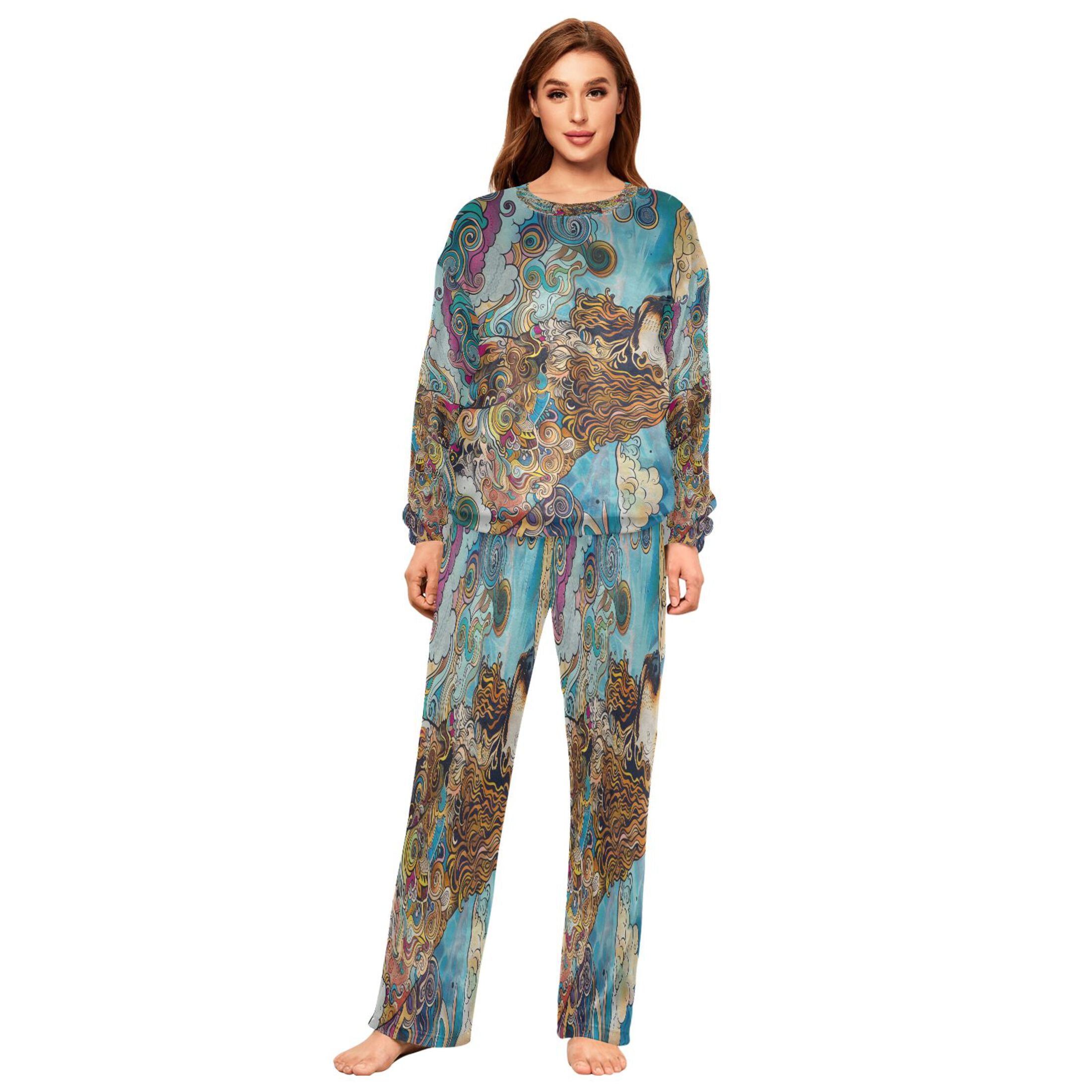BZSMCE Women Slim Pajamas Loose Style Female Fashion Swaying Tails in ...