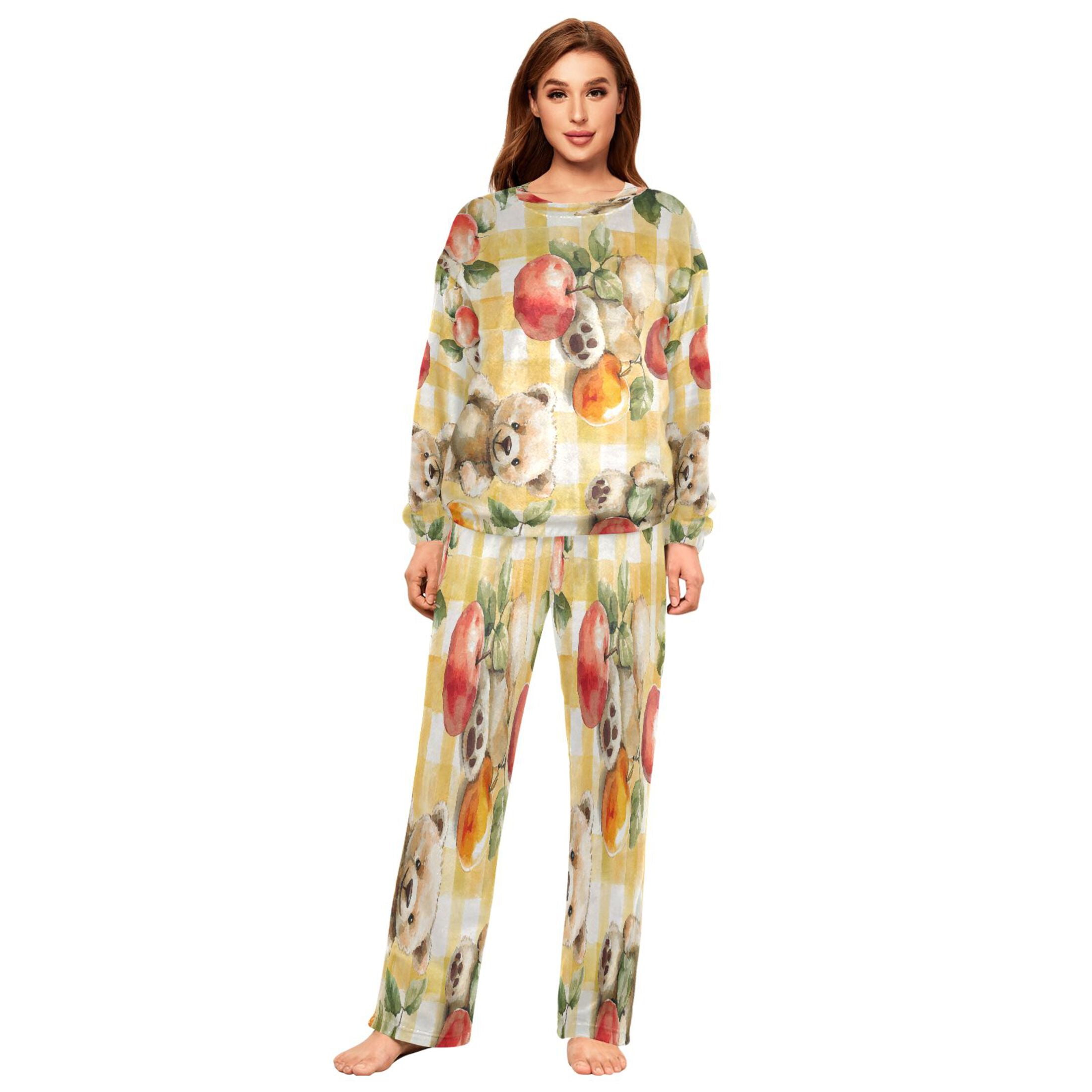 BZSMCE Women Slim Pajamas Loose Style Female Fashion Teddy Bears with ...