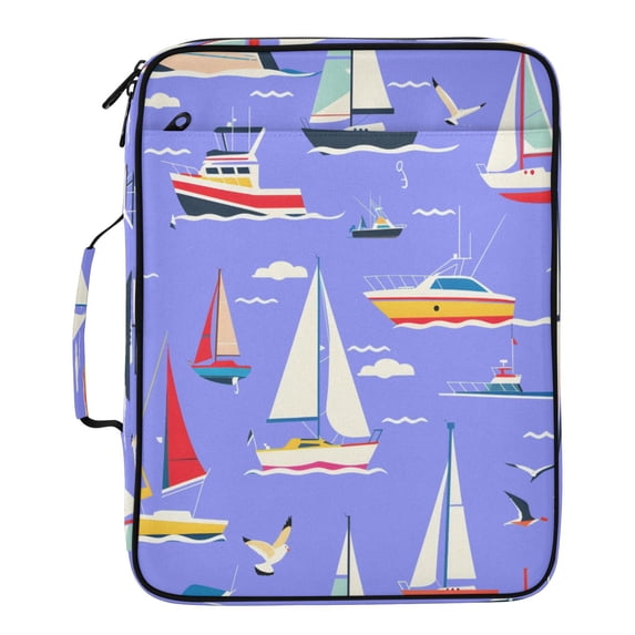 BZSMCE Yacht Sailboat Pattern Water-Resistant Filing Folder Binder ...