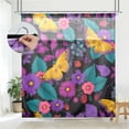 BZSMCE Yellow Butterfly Pattern Pattern Bathroom Shower Curtain Set ...