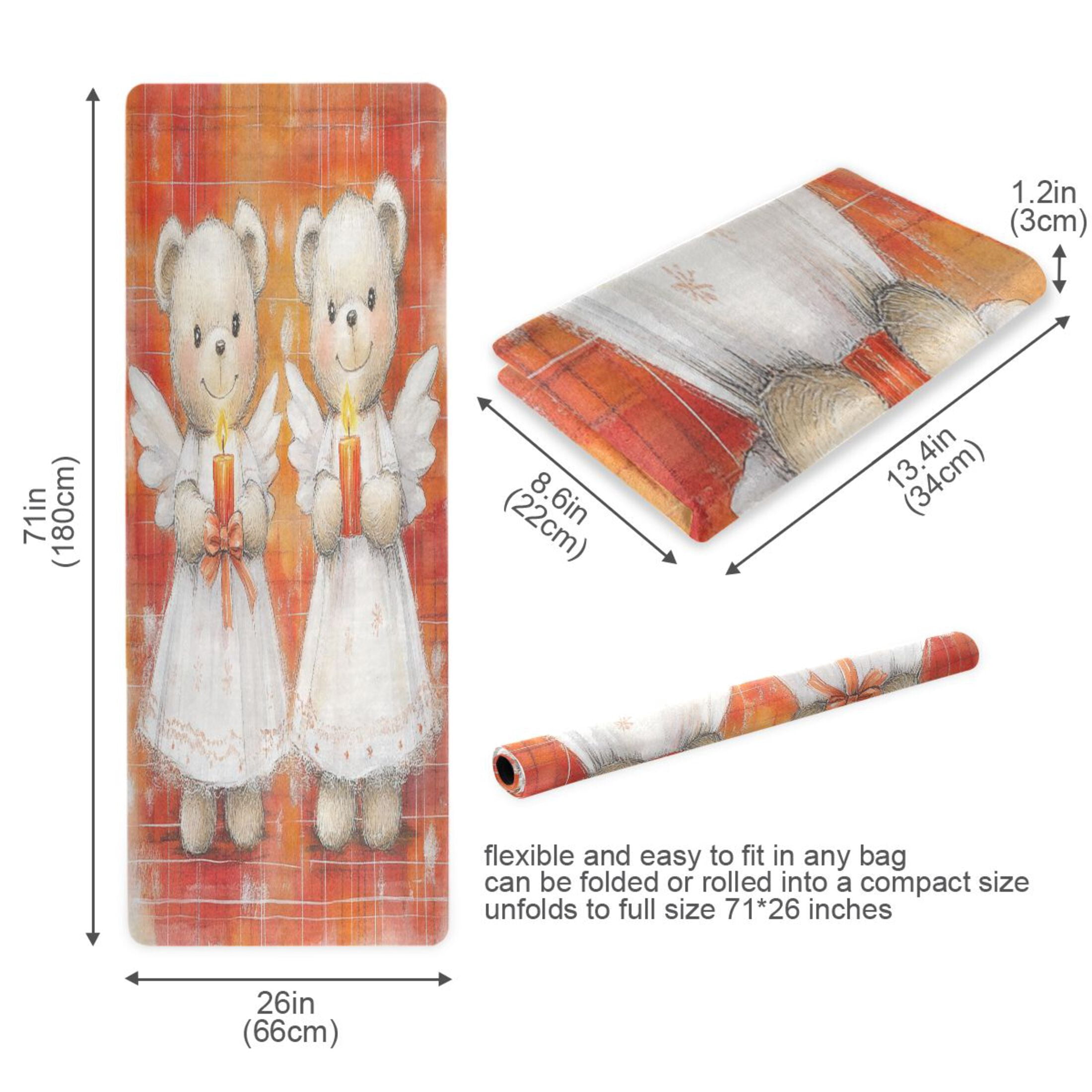 BZSMCE Yoga Mat Women Angel Bears Illuminating The Season Fitness Mat ...