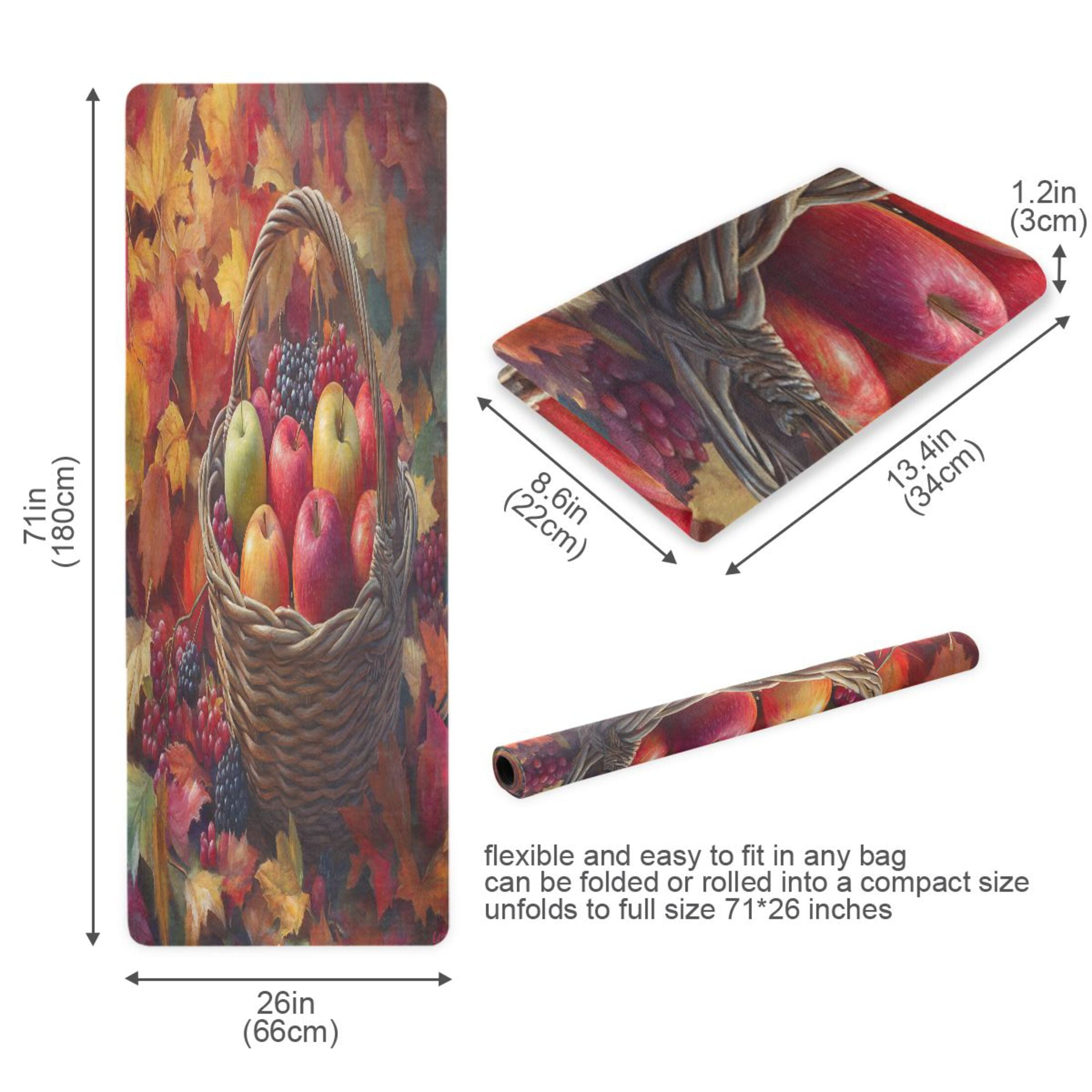 BZSMCE Yoga Mat Women Basket Of Fruits and Leaves Fitness Mat - Walmart.com