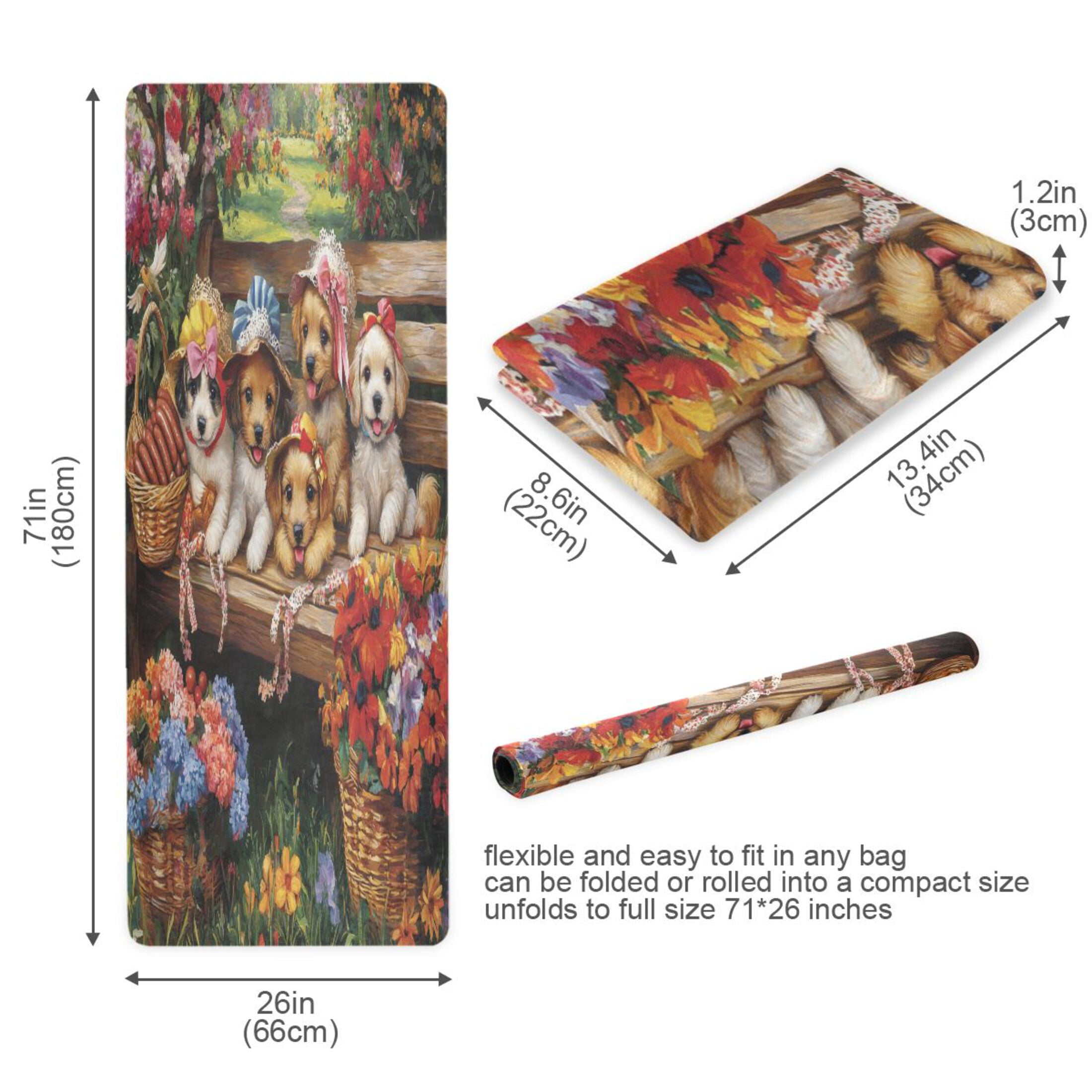 BZSMCE Yoga Mat Women Blossom Buddies on A Bench Fitness Mat - Walmart.com