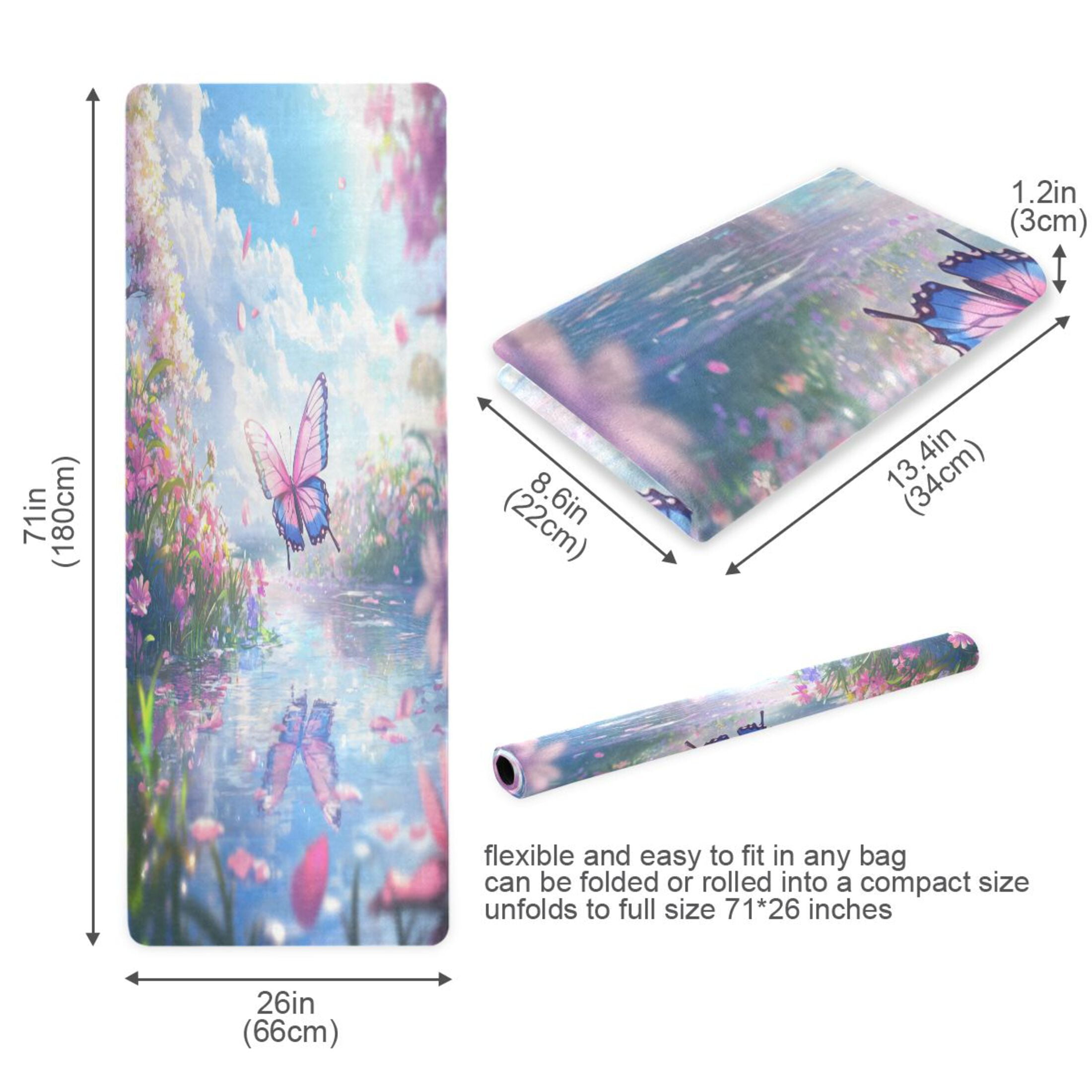 BZSMCE Yoga Mat Women Butterfly Spring Fitness Mat - Walmart.com