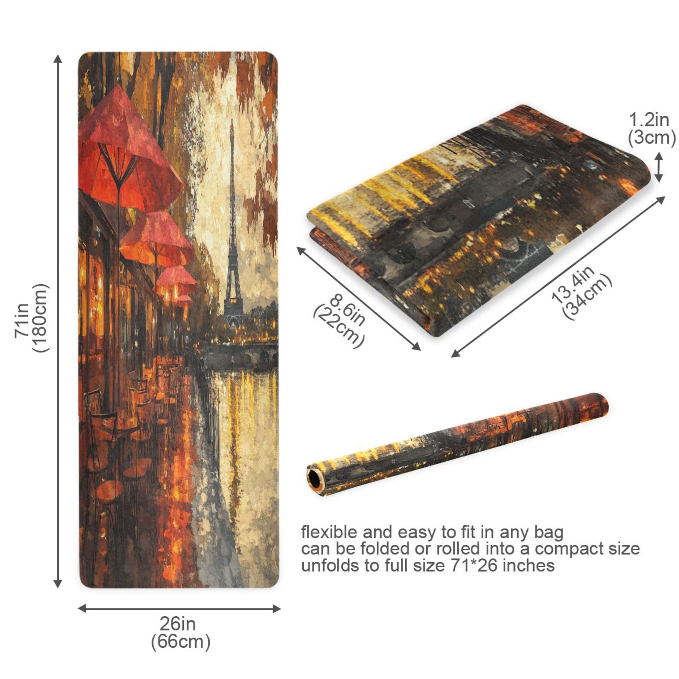 BZSMCE Yoga Mat Women Cafe by Tower Evening Scene Fitness Mat - Walmart.com