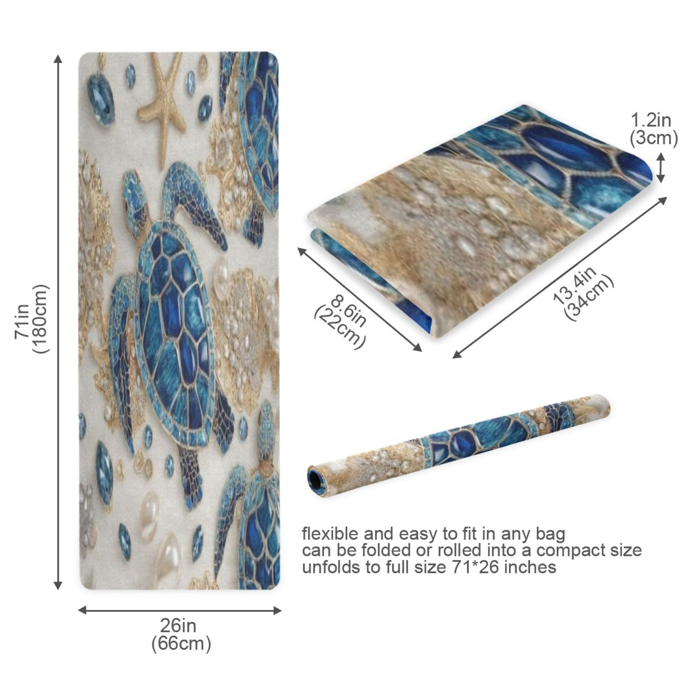 BZSMCE Yoga Mat Women Fitness Mat Cobalt Embellished Turtle Pattern ...