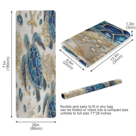 BZSMCE Yoga Mat Women Fitness Mat Cobalt Embellished Turtle Pattern ...