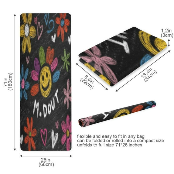 BZSMCE Yoga Mat Women Fitness Mat Colorful Cheers Pattern - Walmart.com