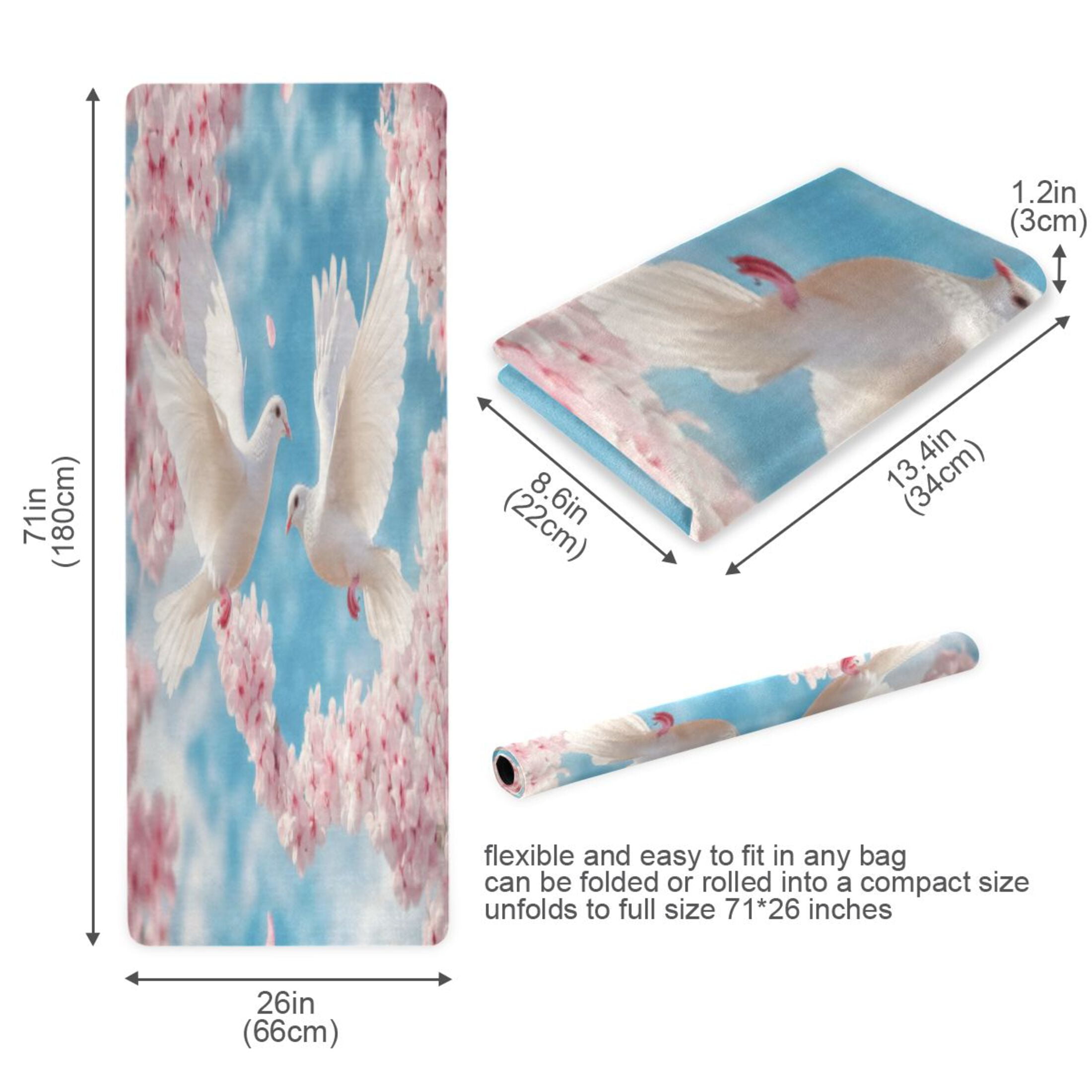 BZSMCE Yoga Mat Women Fitness Mat Doves in Blossom Pattern - Walmart.com