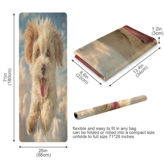 BZSMCE Yoga Mat Women Fitness Mat Fluffy Cloud Curly Pup Pattern ...
