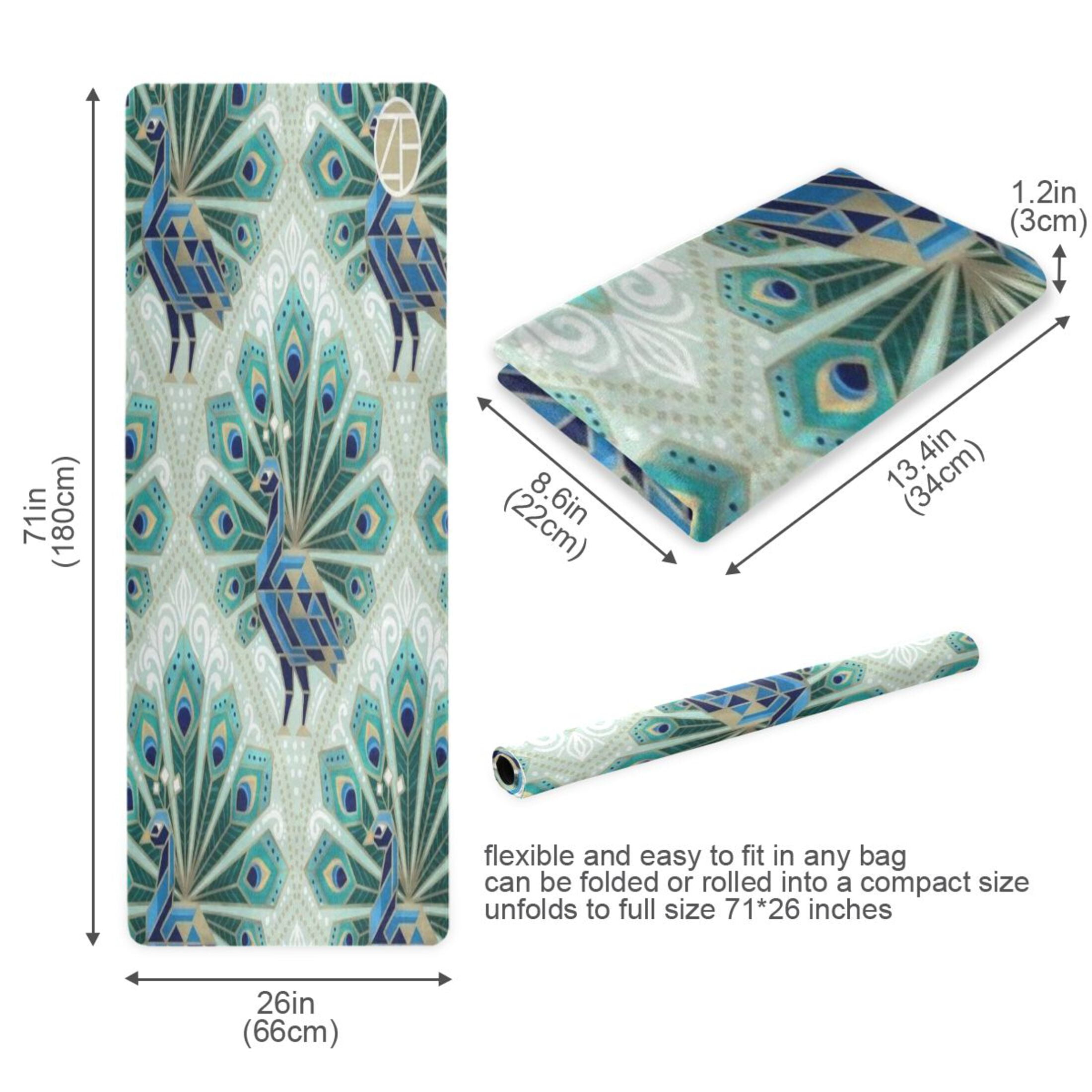 BZSMCE Yoga Mat Women Fitness Mat Green Peacock Pattern - Walmart.com