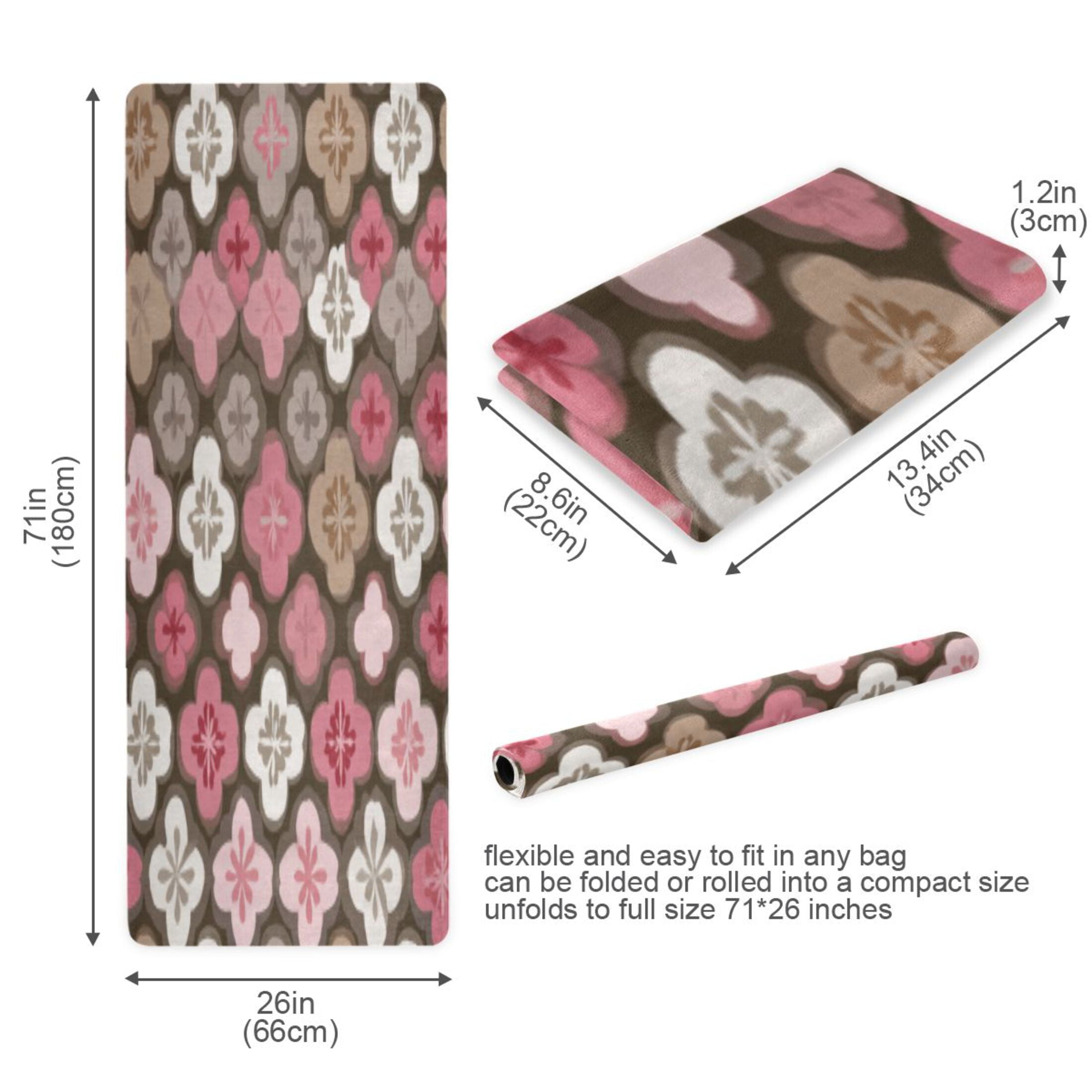 BZSMCE Yoga Mat Women Fitness Mat Quilted Floral Pastel Medley Pattern ...