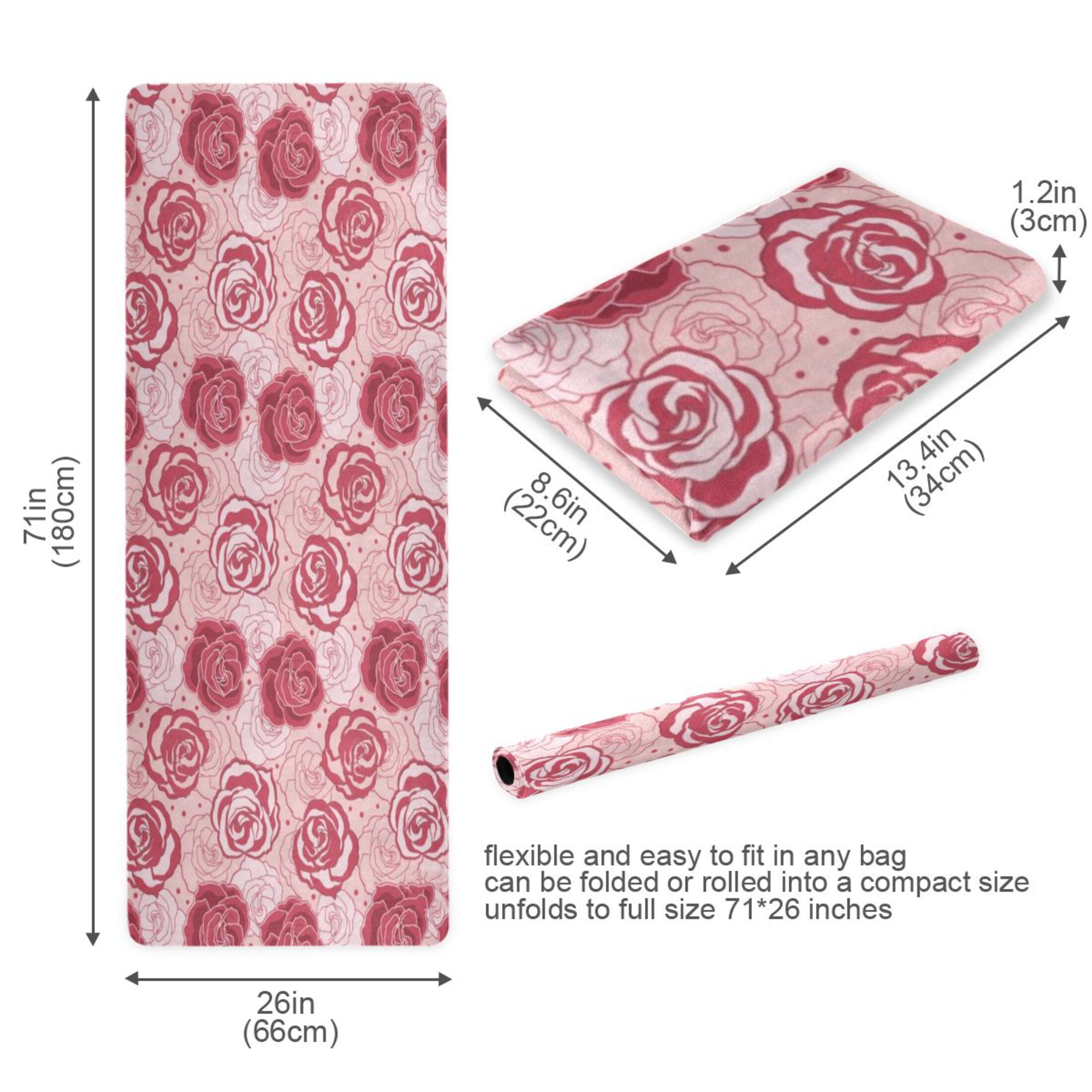 BZSMCE Yoga Mat Women Fitness Mat Red Rose Repeat Pattern - Walmart.com