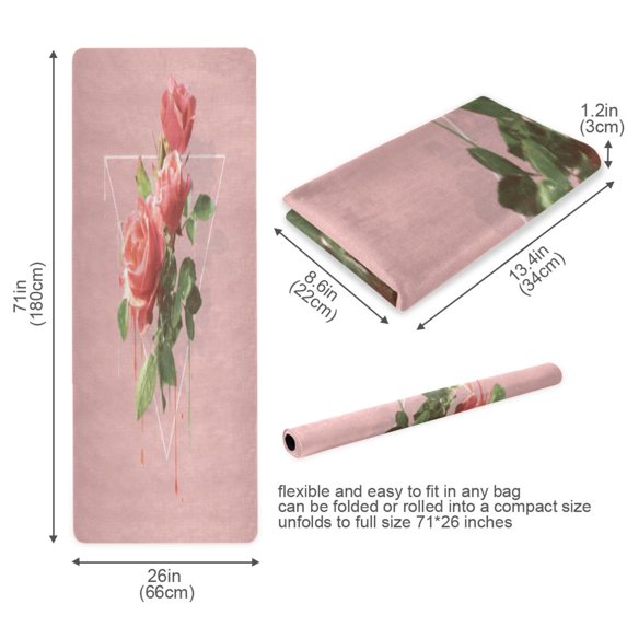 BZSMCE Yoga Mat Women Fitness Mat Rose Trio Pattern - Walmart.com