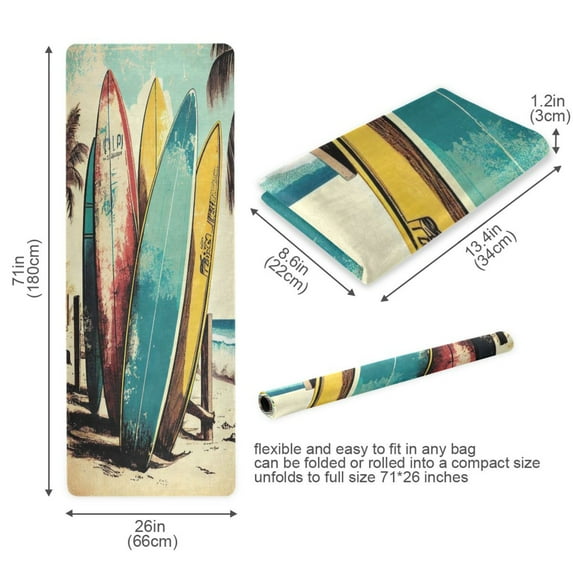 BZSMCE Yoga Mat Women Fitness Mat Surf and Serenity Pattern - Walmart.com