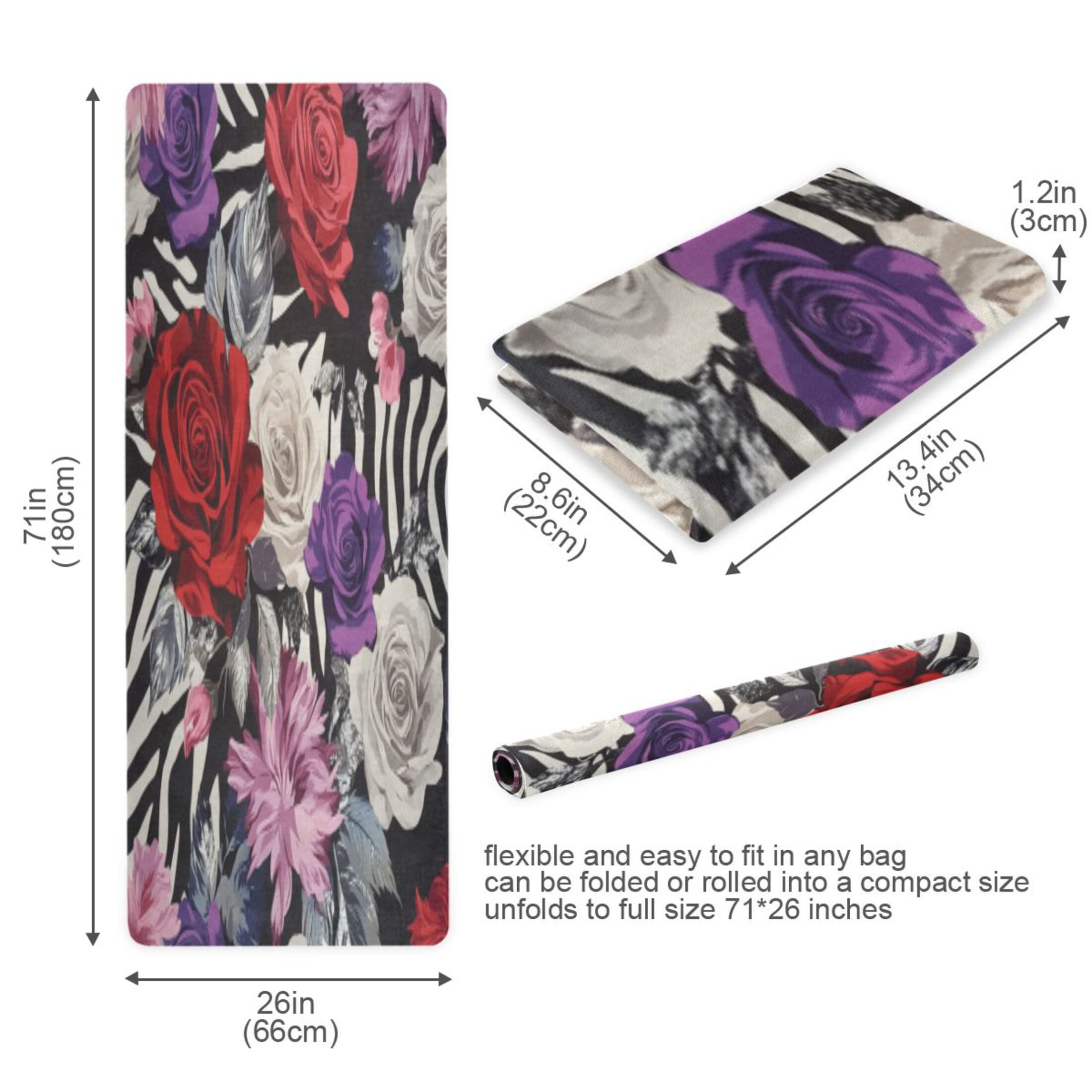 BZSMCE Yoga Mat Women Fitness Mat Vivid Rose Jungle Pattern - Walmart.com