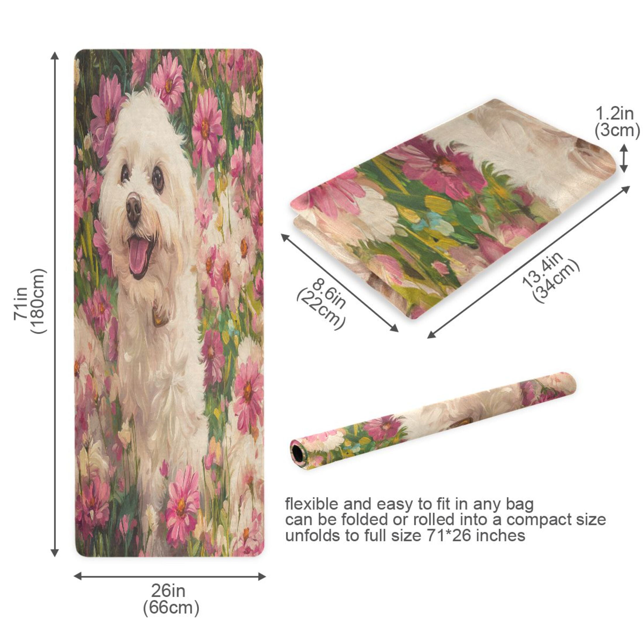 BZSMCE Yoga Mat Women Floral Furry Friend Fitness Mat - Walmart.com