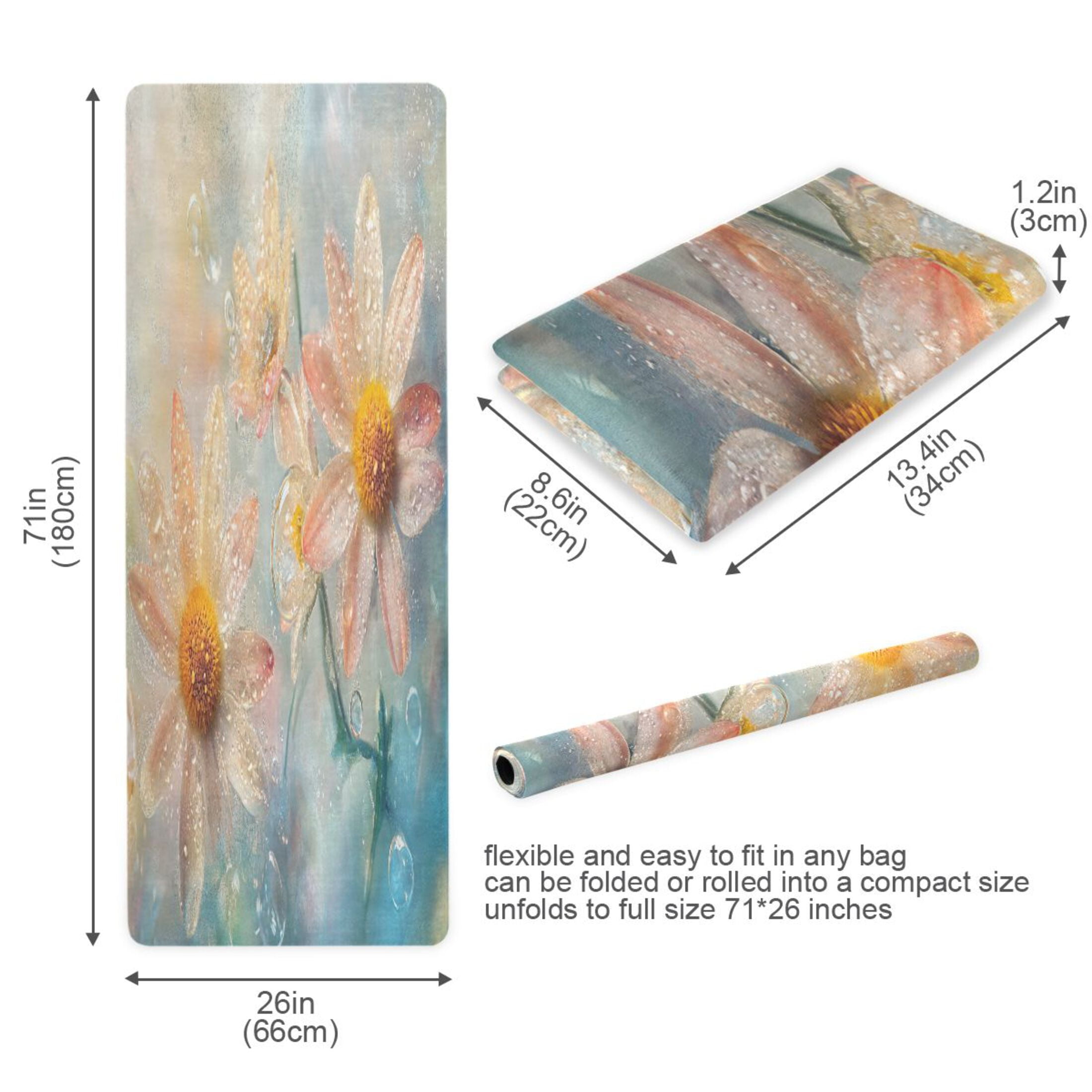 BZSMCE Yoga Mat Women Flowers with Raindrops Fitness Mat - Walmart.com