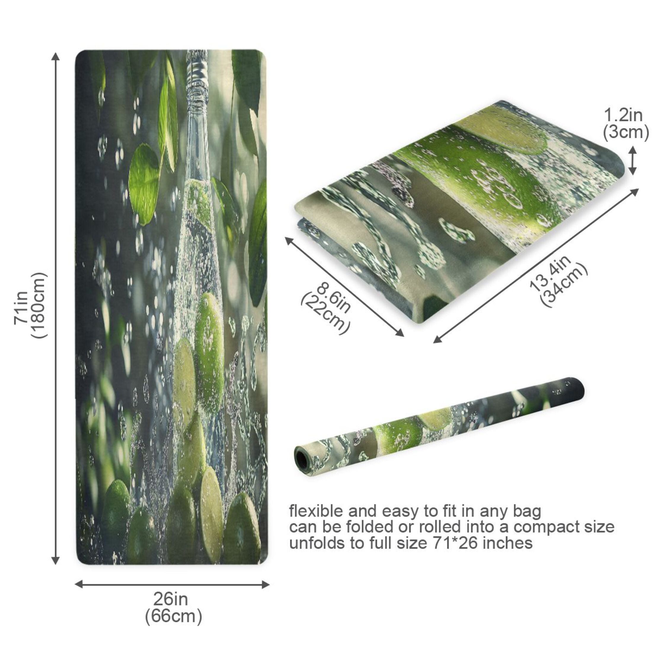 BZSMCE Yoga Mat Women Lime Slices in Sparkling Water Fitness Mat ...