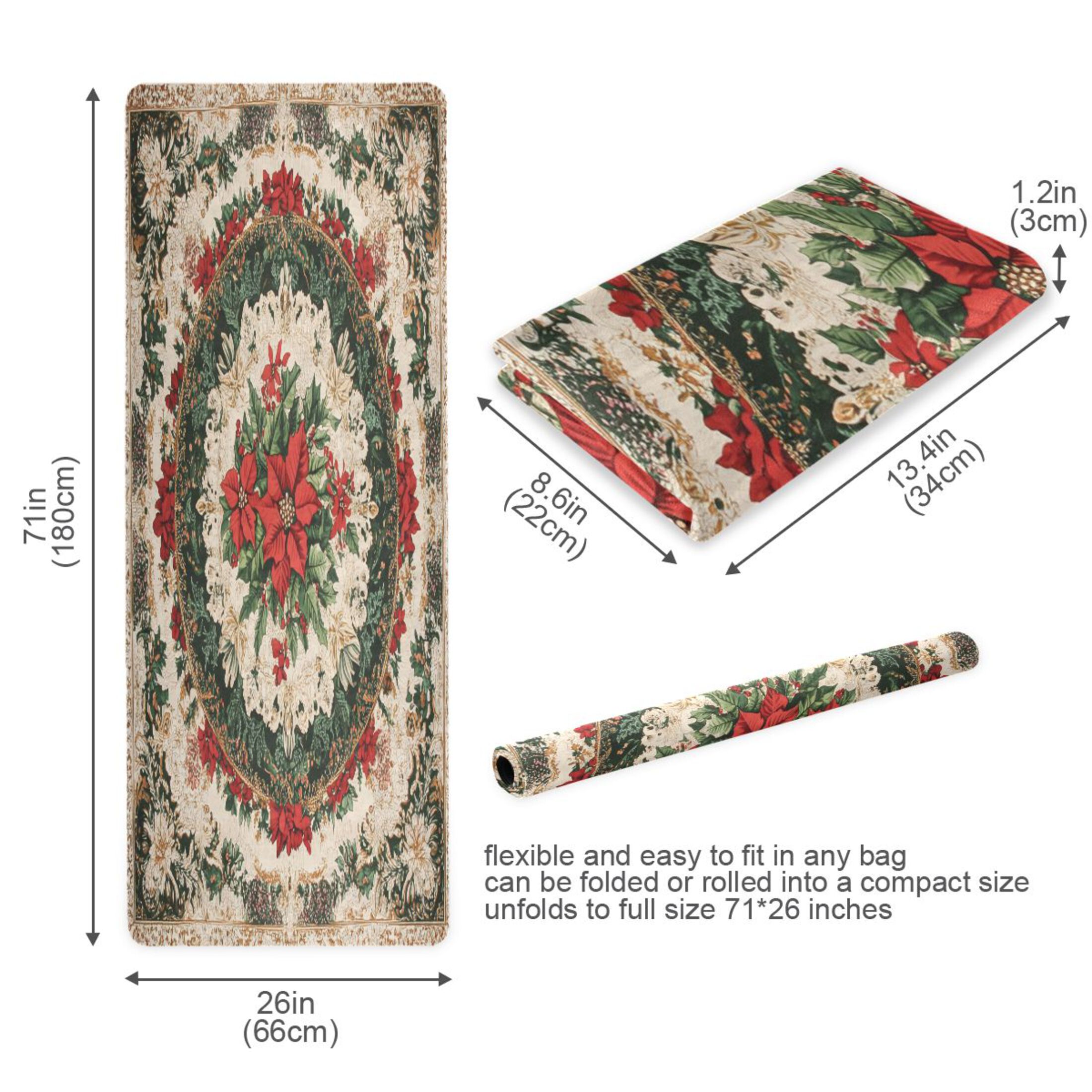BZSMCE Yoga Mat Women Midjourney_ffyy3_a_beautiful_christmas_fabric ...