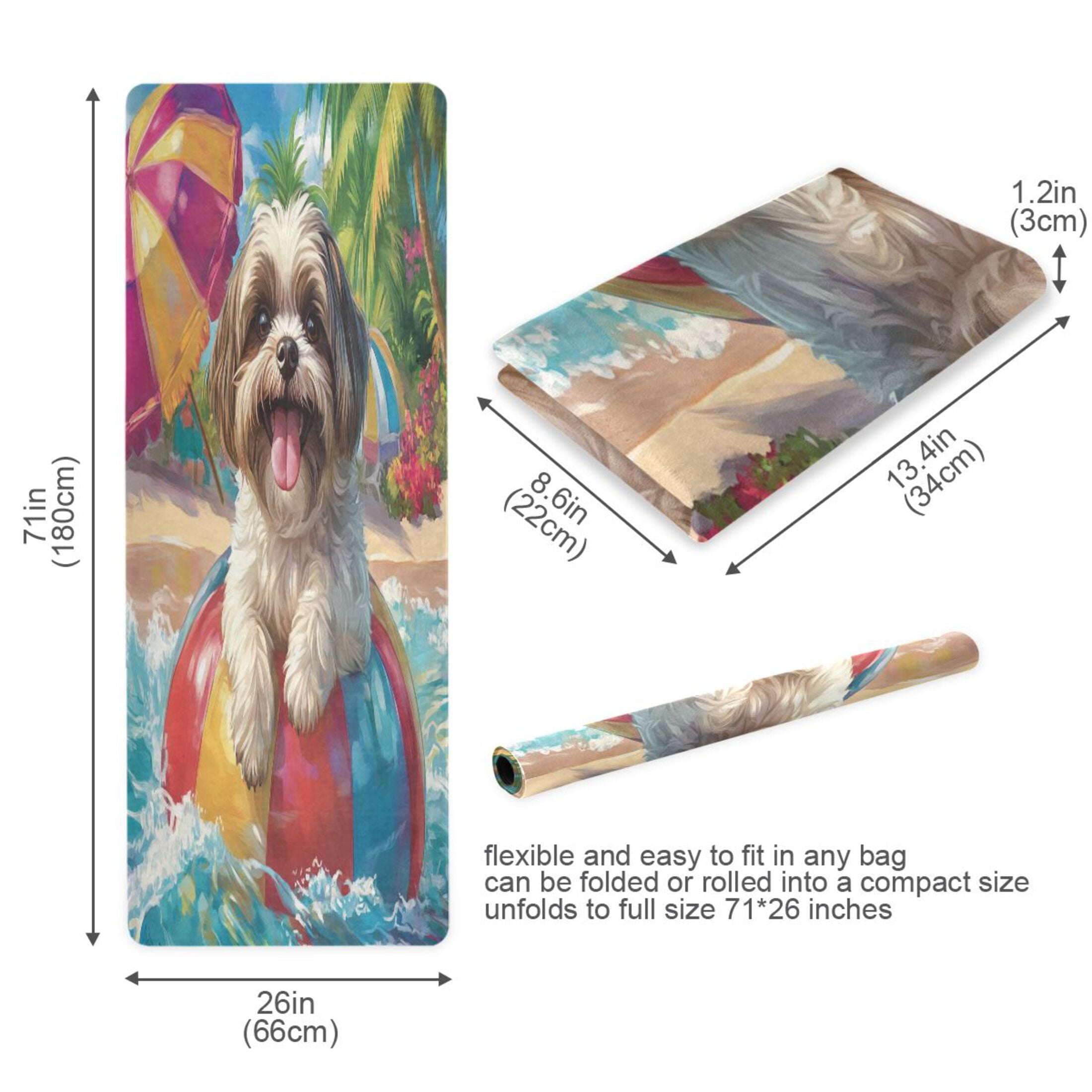 BZSMCE Yoga Mat Women Playful Poolside Pup Fitness Mat - Walmart.com