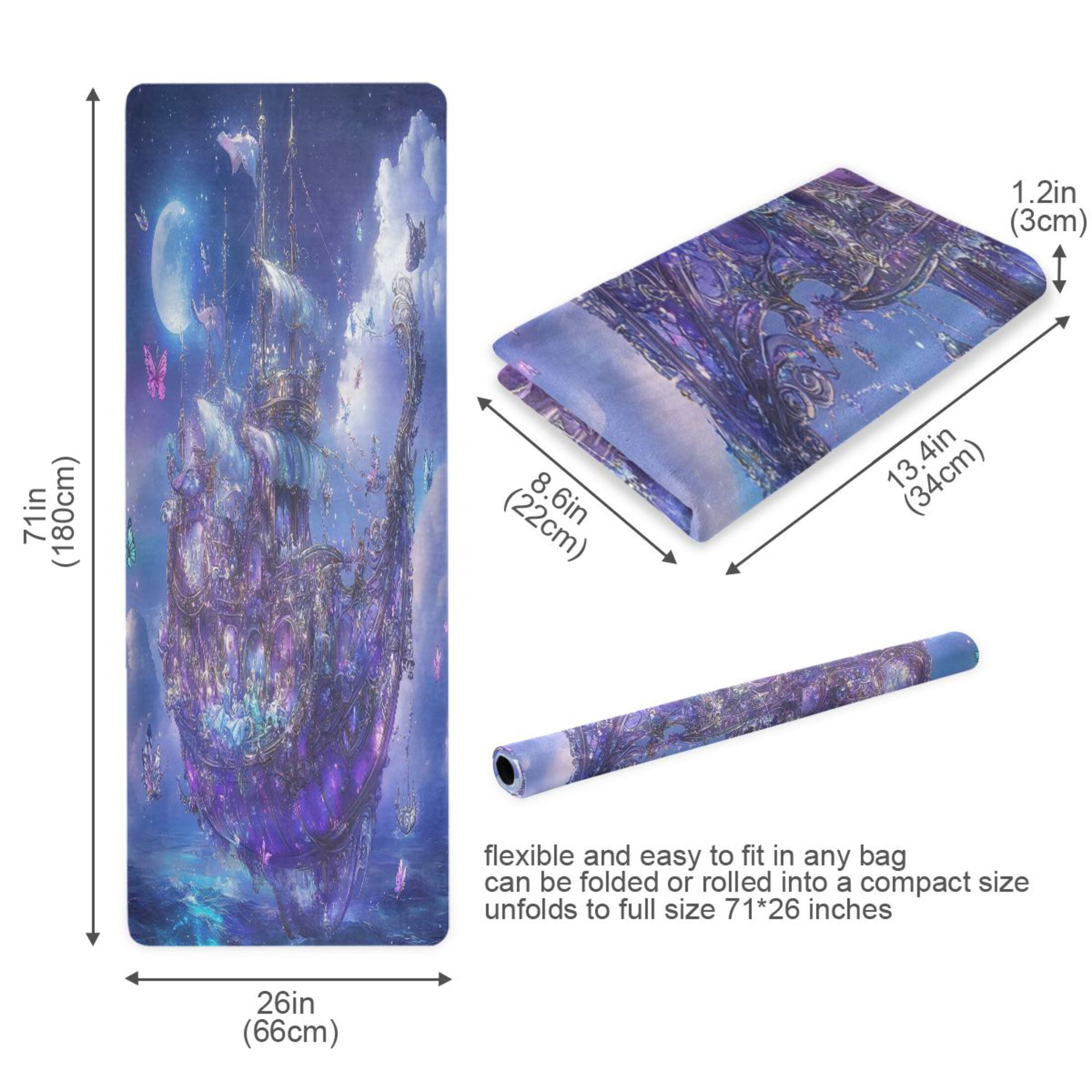 BZSMCE Yoga Mat Women Purple Crystal Boat Painting Fitness Mat ...