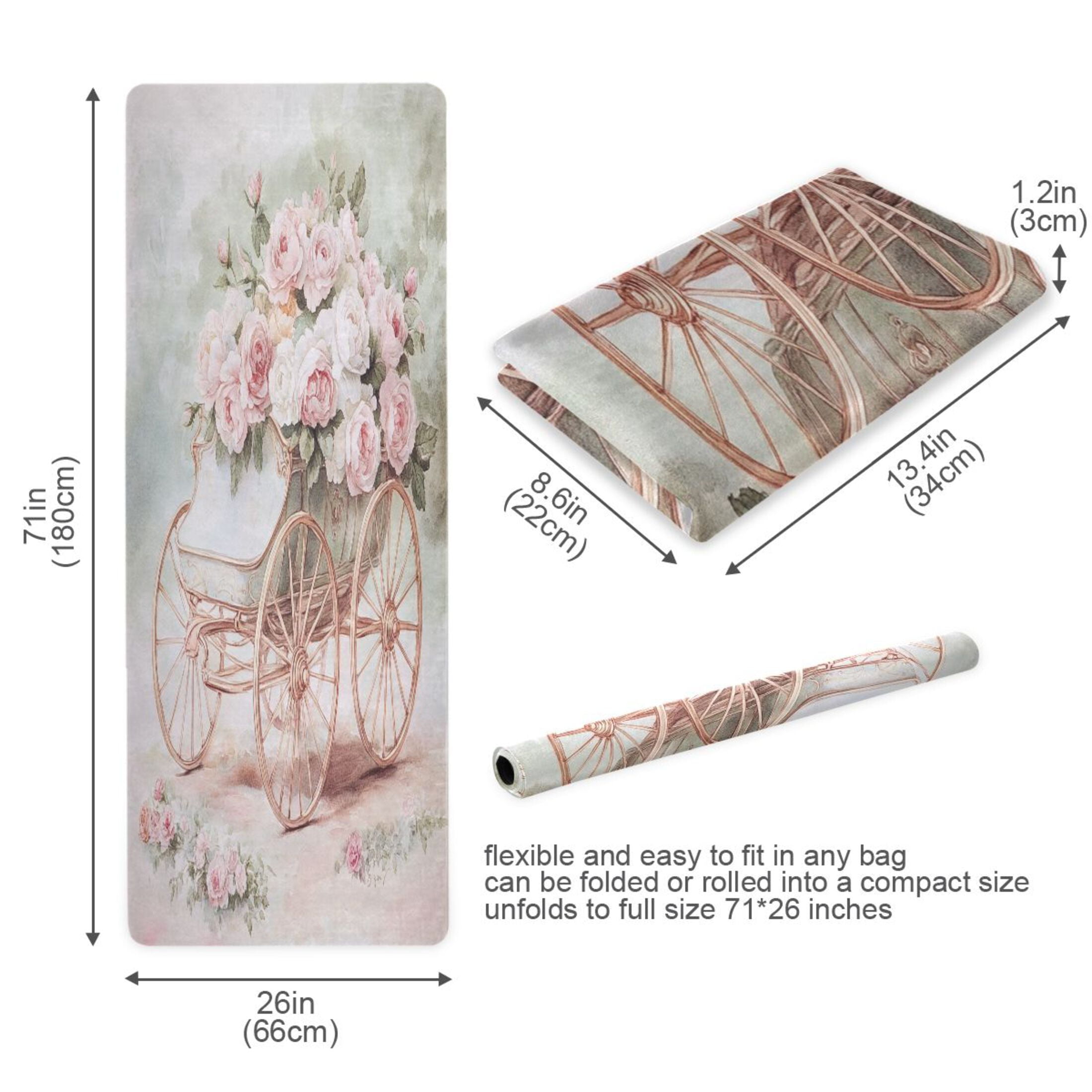 BZSMCE Yoga Mat Women Victorian Carriage Roses Fitness Mat - Walmart.com