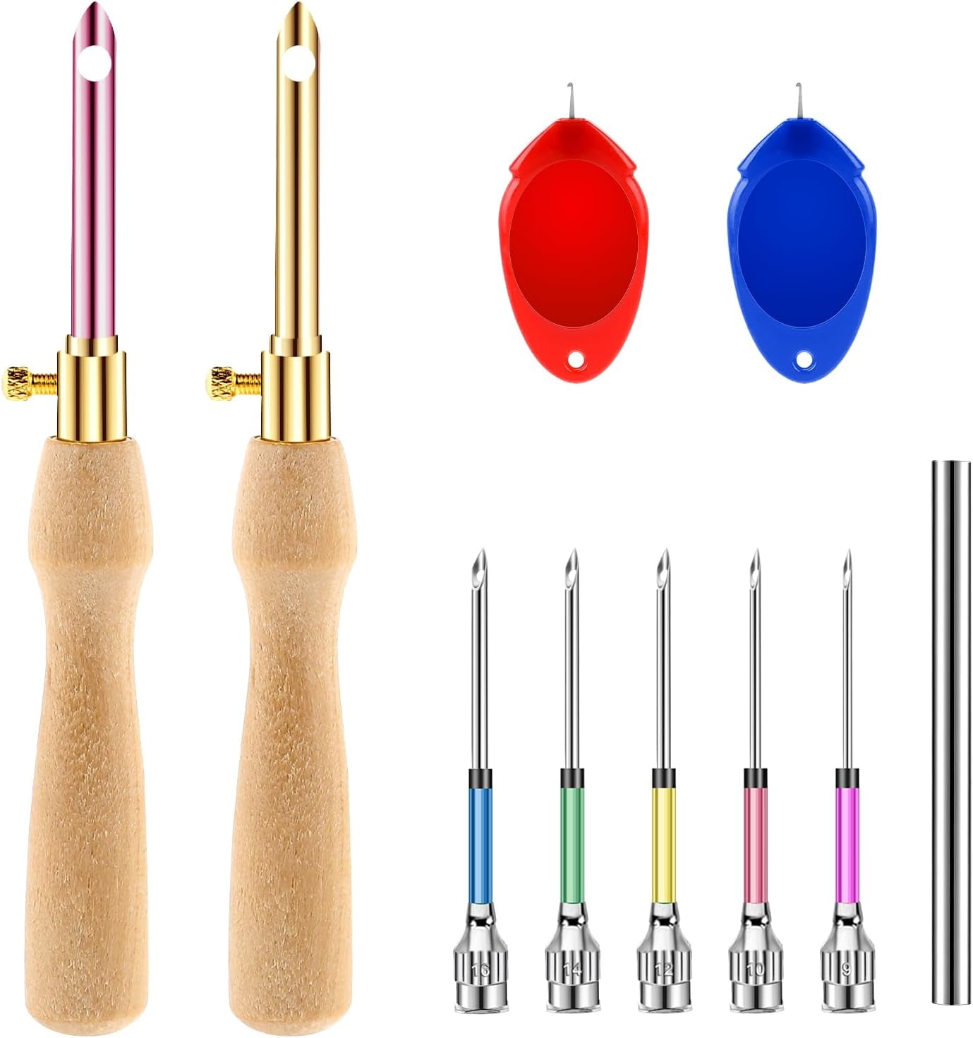 BZUEPRS 10 Pcs Punch Needle Kit Adjustable Punch Needle Tool 7 Size ...