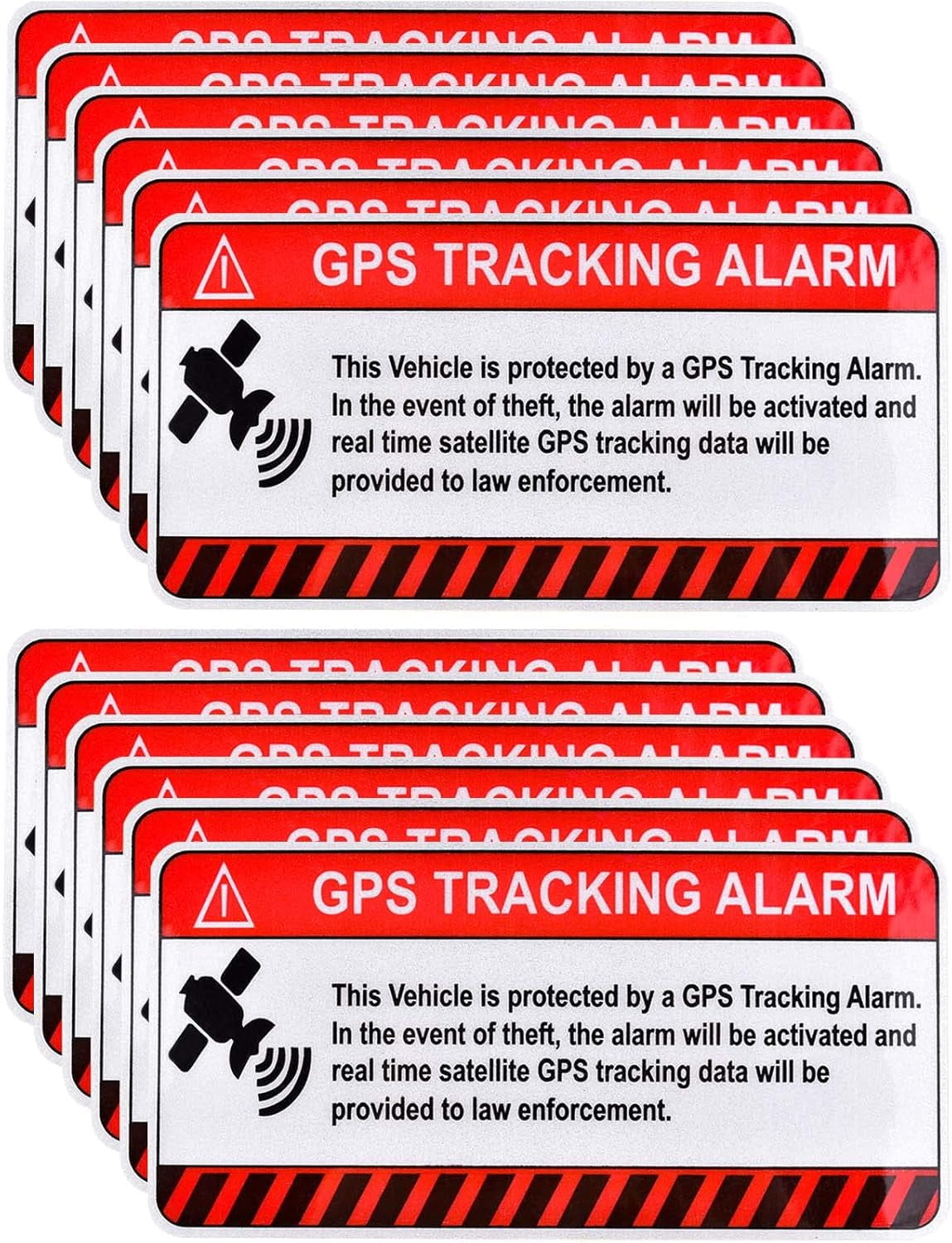 BZUEPRS 12Pcs GPS Tracking Warning Signs Anti-Theft Car Window Stickers ...