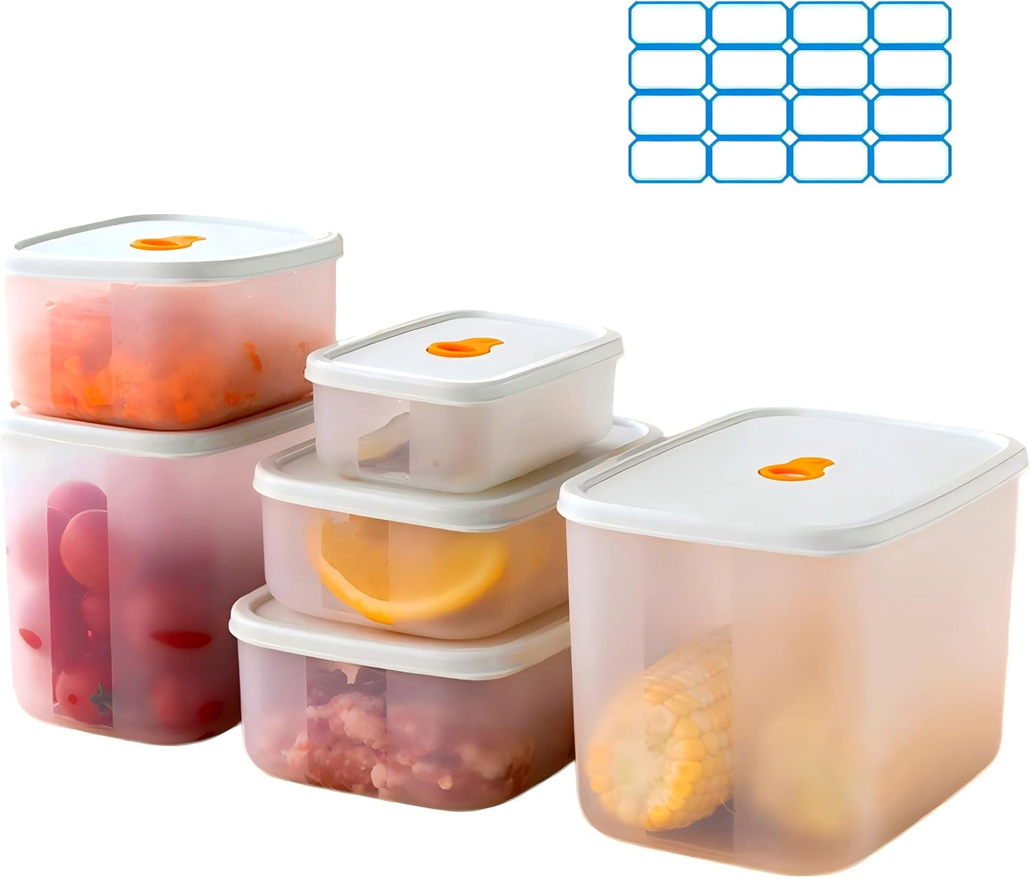 BZUEPRS 6 Pack Small Plastic Food Storage Containers with 6 Airtight ...