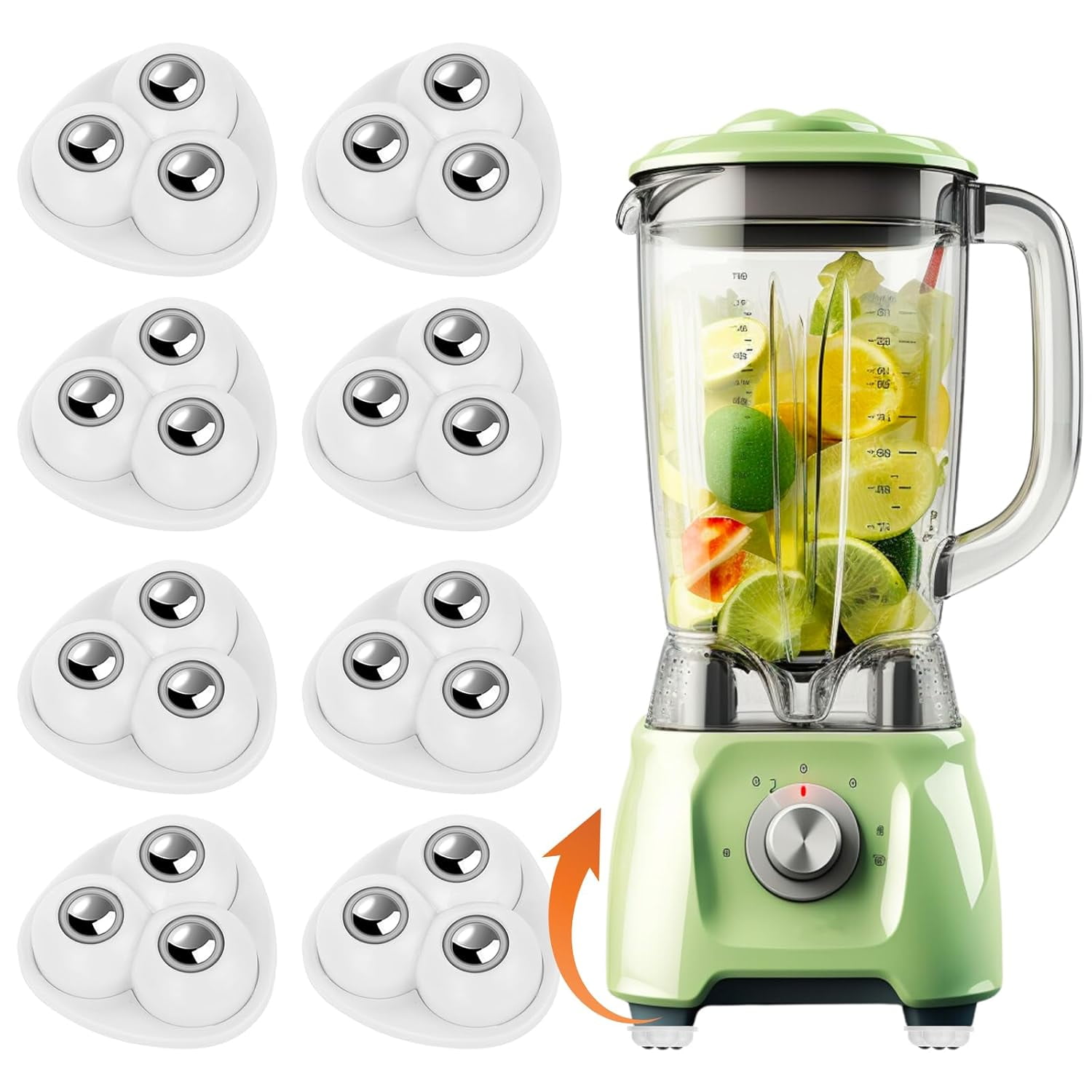 BZUEPRS 8Pcs Mini Caster Wheels Small Appliance Wheels Adhesive Roller ...