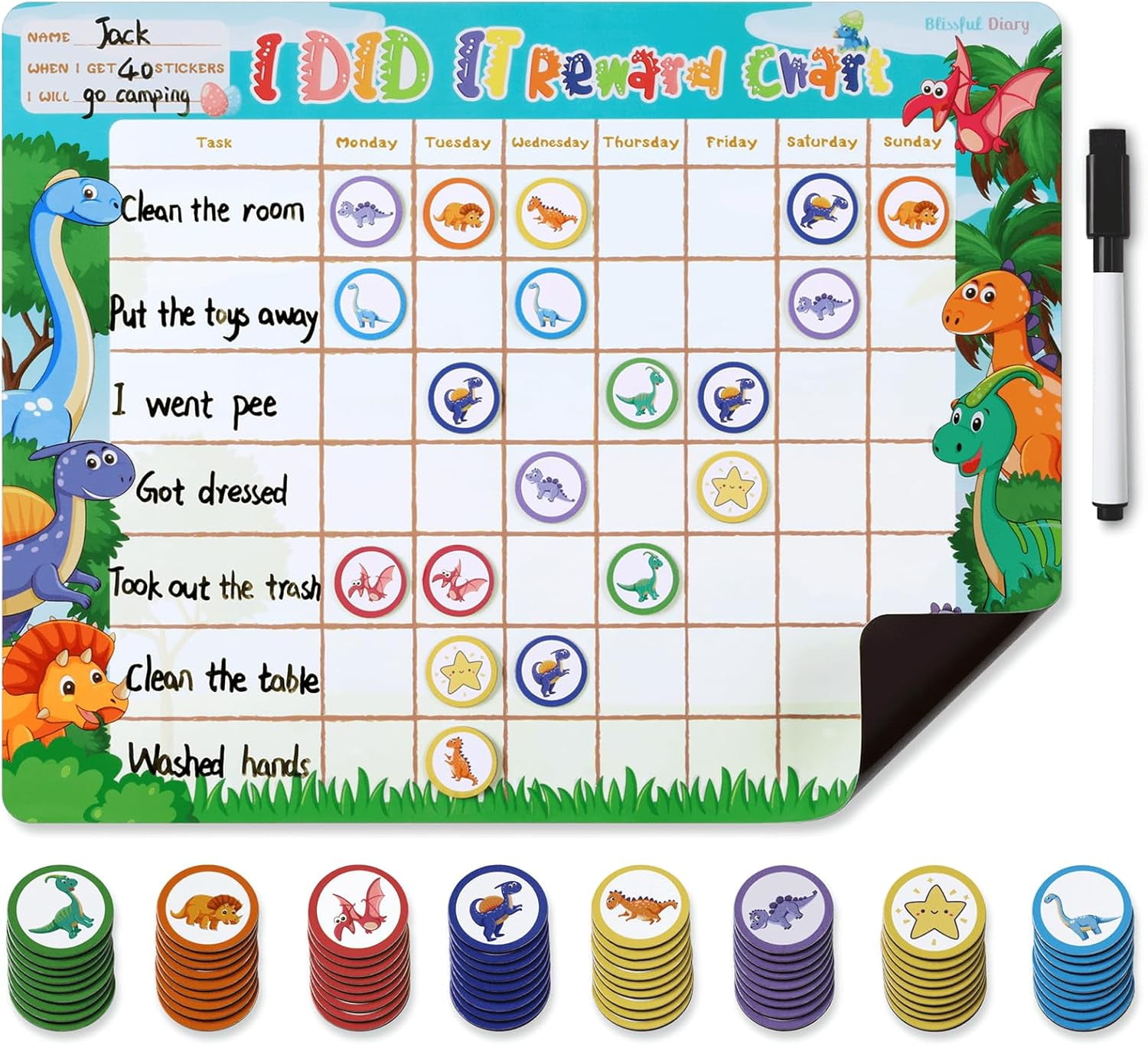 BZUEPRS Chore Chart for Kids, Magnetic Behavior Chart for Kids at Home ...