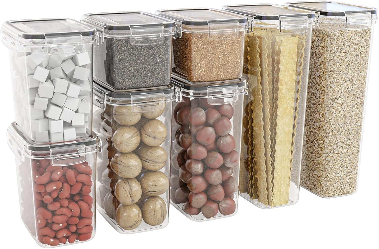 BZUEPRS Food Storage Containers With Lids Airtight-24 PCS With Label ...