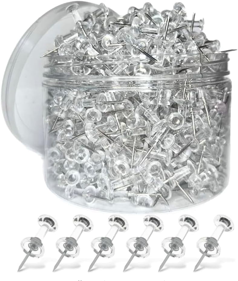 BZUEPRS Push Pins - 220 Drawing Pins with Storage Box, Thumb Tacks for ...