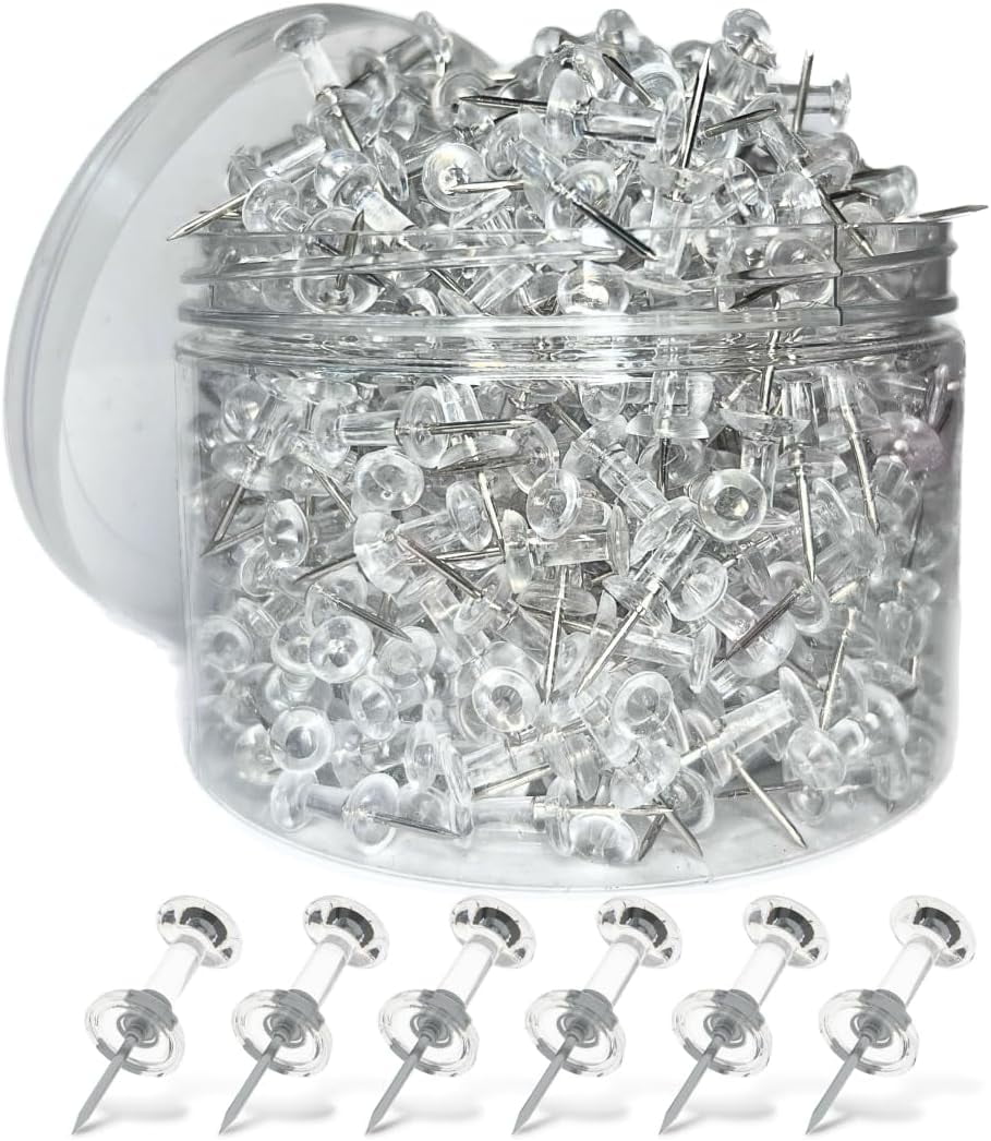 BZUEPRS Push Pins - 220 Drawing Pins with Storage Box, Thumb Tacks for ...