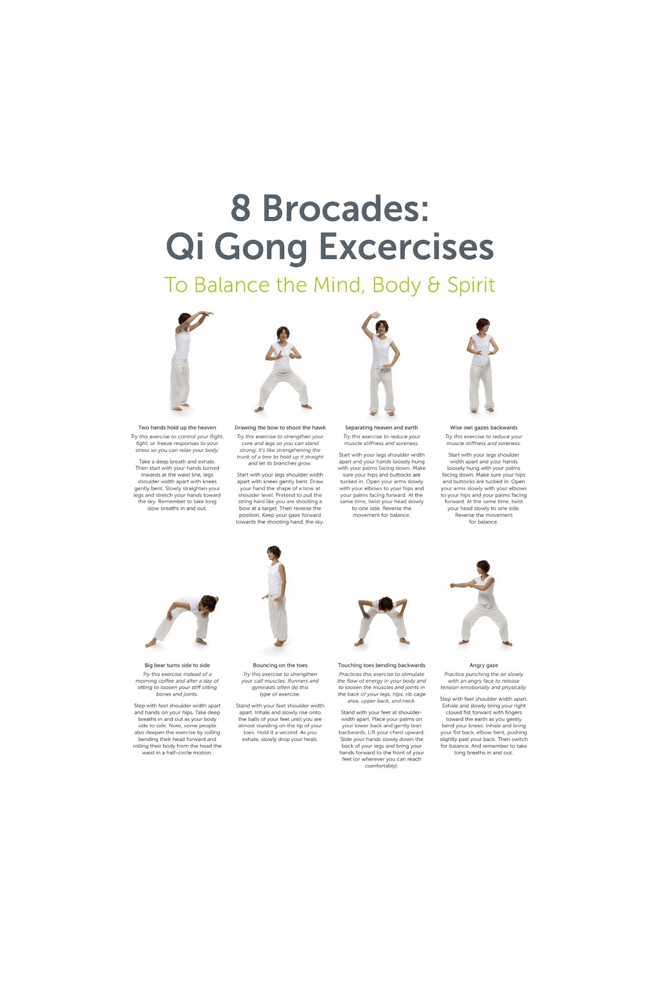 Ba Duan Jin Qigong Metal Wall Art Traditional Chinese Exercise Chart ...